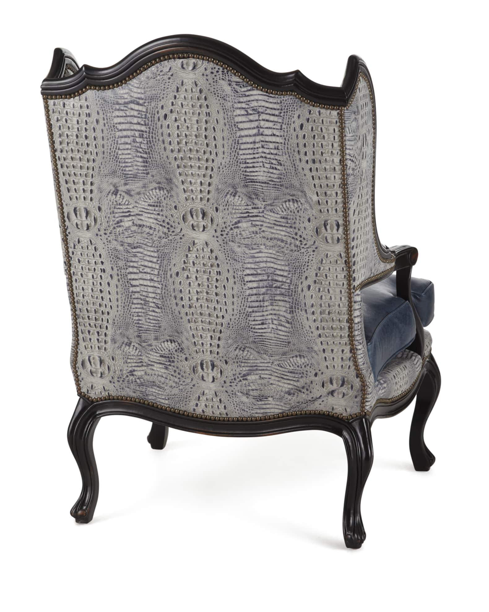 Massoud Beth Leather Wingback Chair | Neiman Marcus