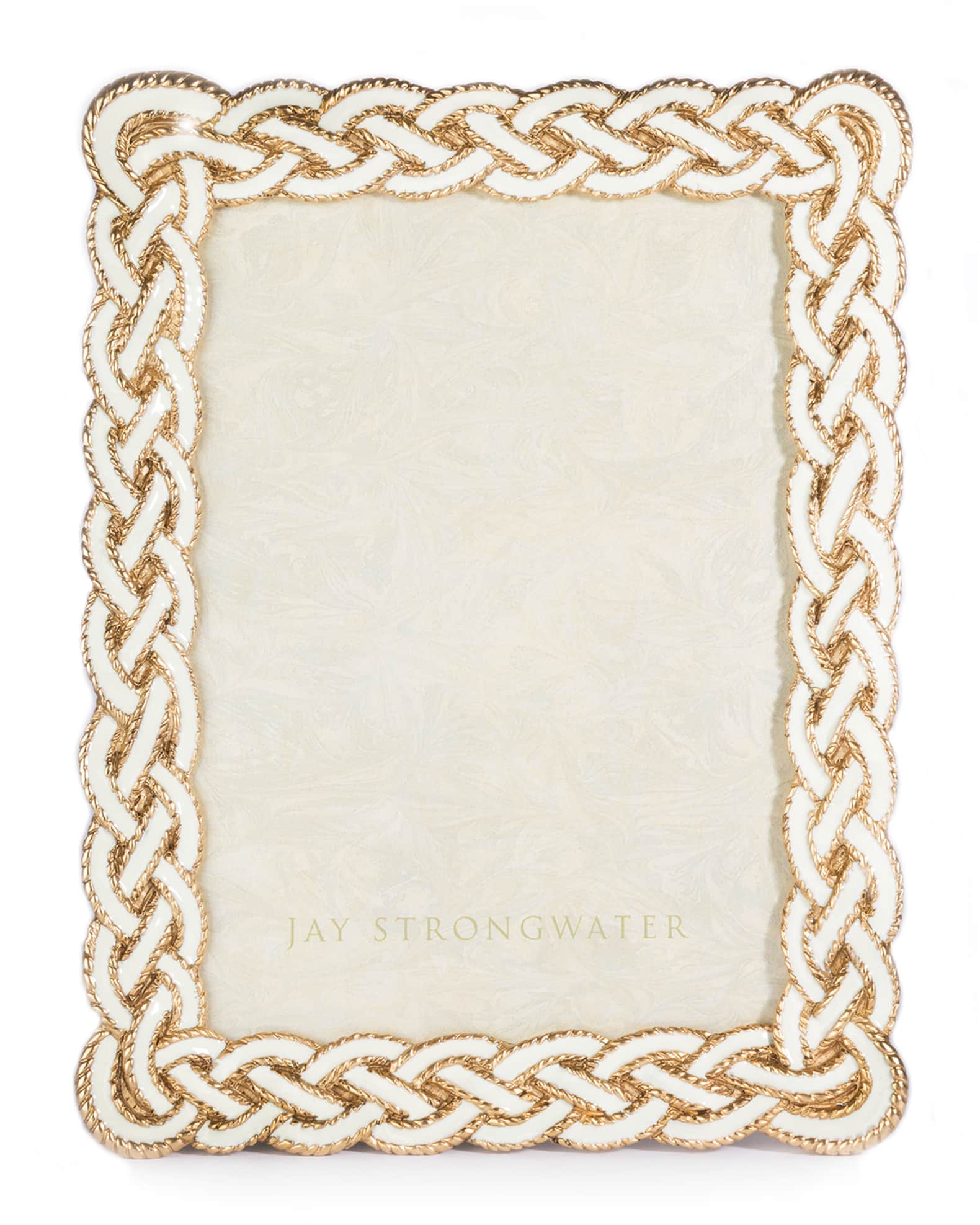 Jay Strongwater Cream Braided Picture Frame, 5" x 7" | Neiman Marcus