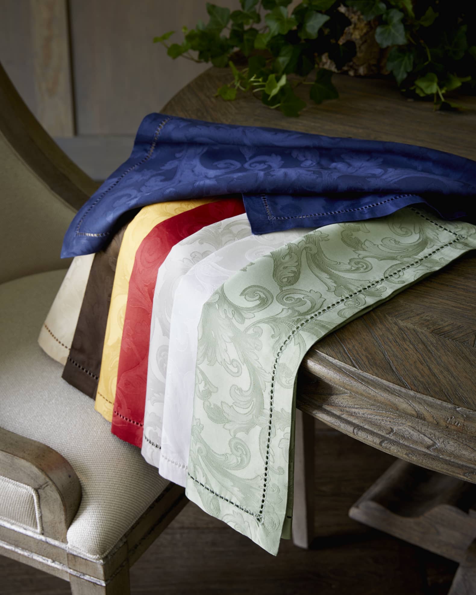 Sferra Acanthus Jacquard Tablecloth 70" X 90" | Neiman Marcus