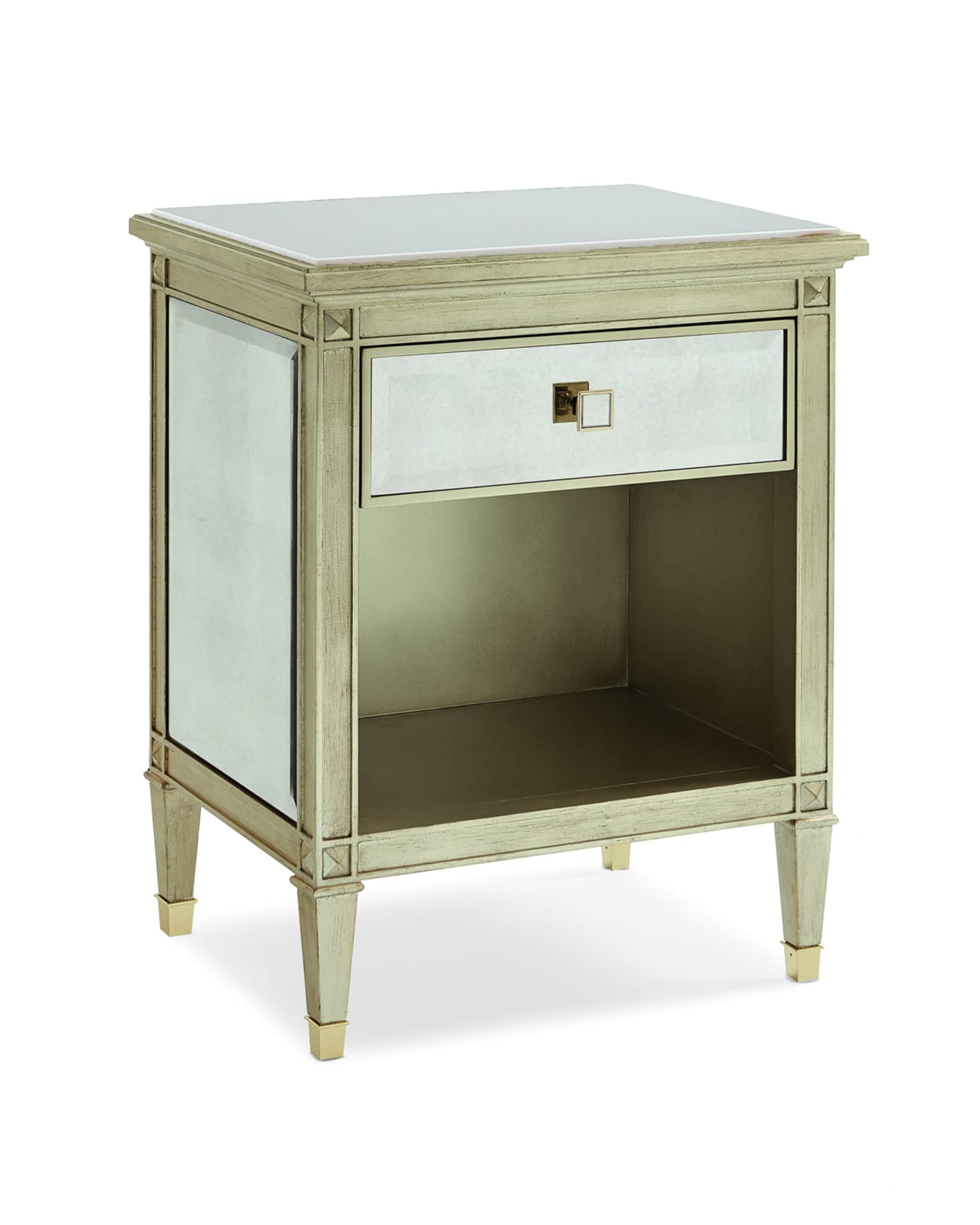 Caracole Emilee Antiqued Mirrored Night Stand | Neiman Marcus