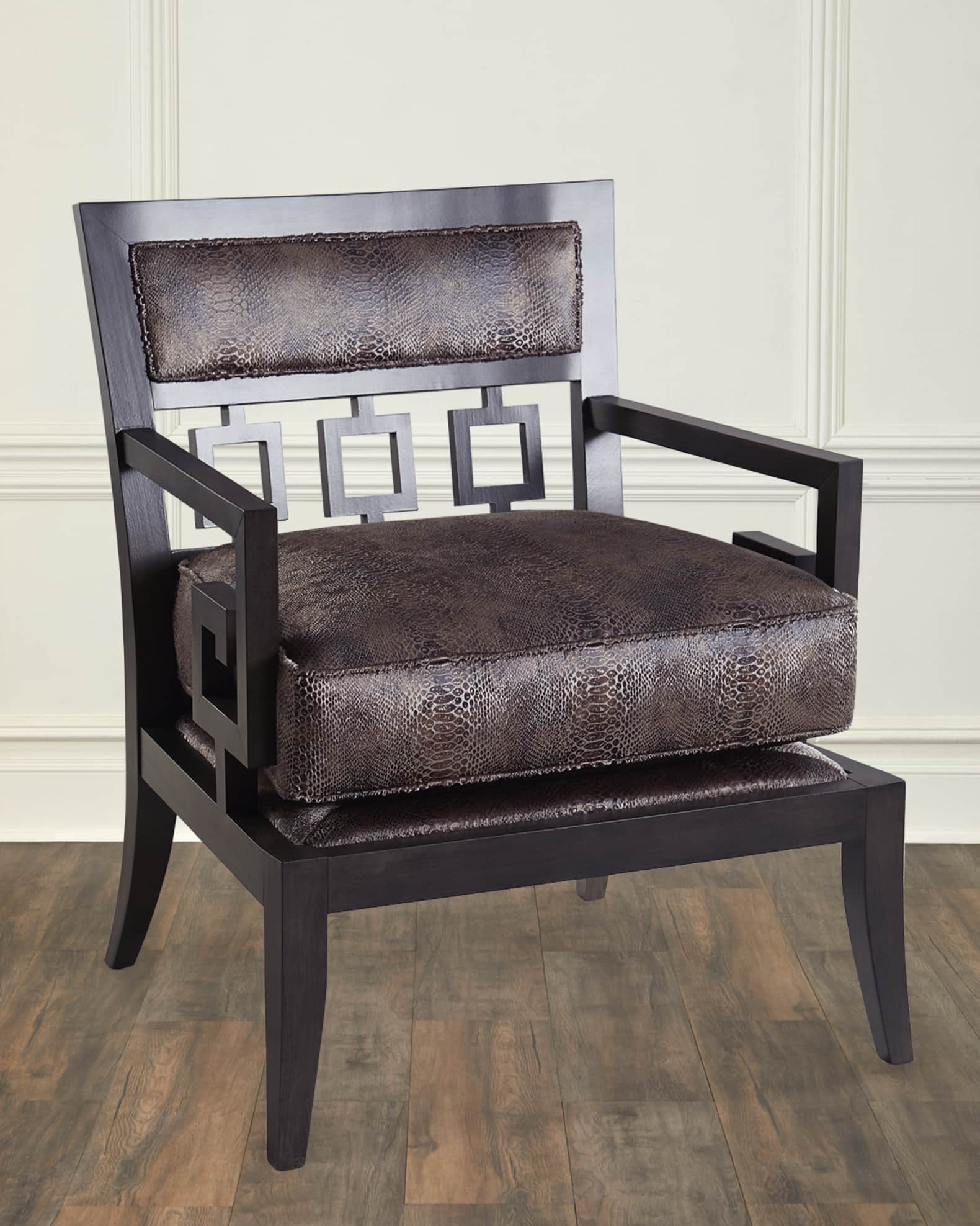 Massoud Serpent Greek Key Accent Chair | Neiman Marcus