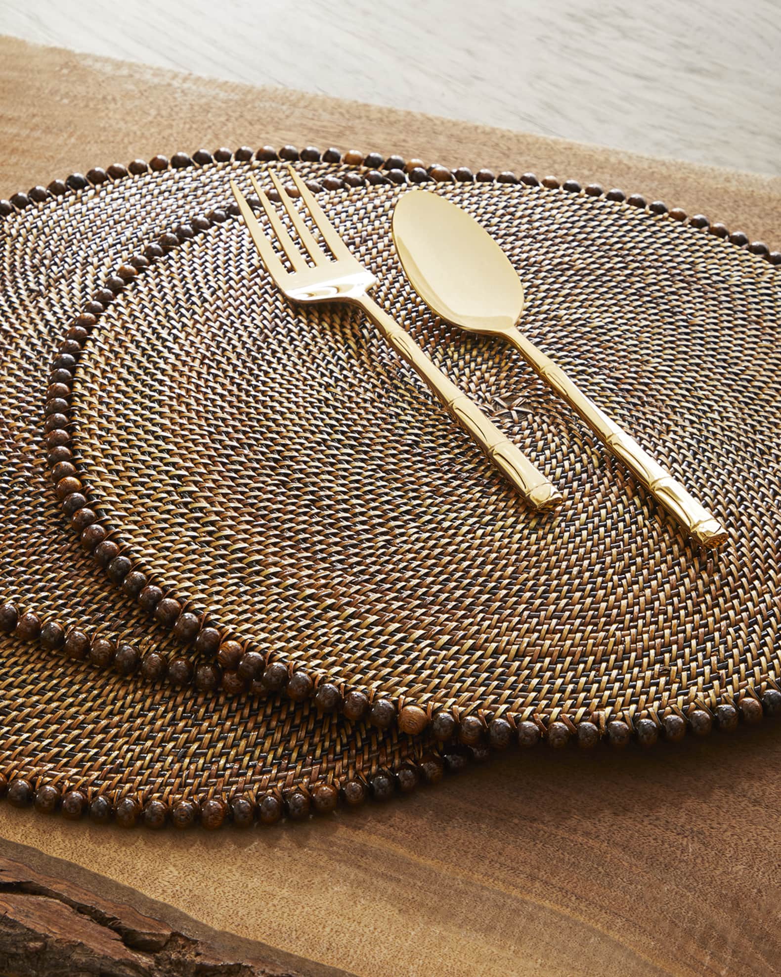 Wallace Silversmiths Gold Bamboo Meat Fork | Neiman Marcus