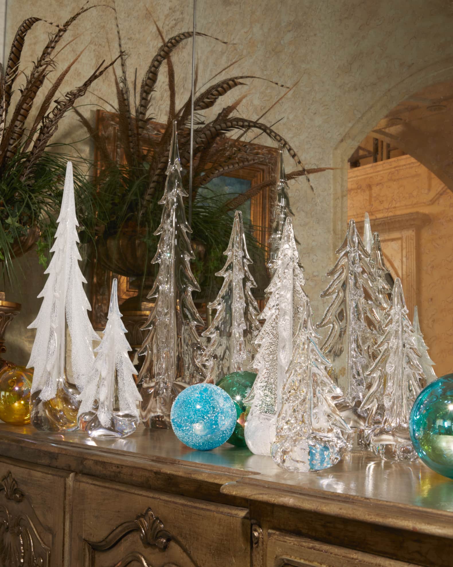 Simon Pearce Five-Sided Evergreen Glass Tree - 10" | Neiman Marcus