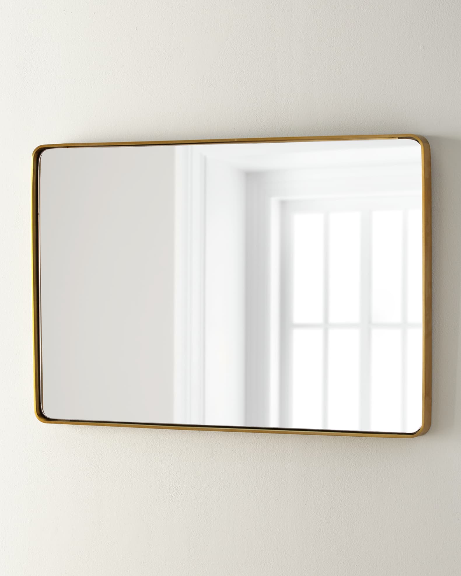 Stainless Steel Curved Rectangle Mirror | Neiman Marcus