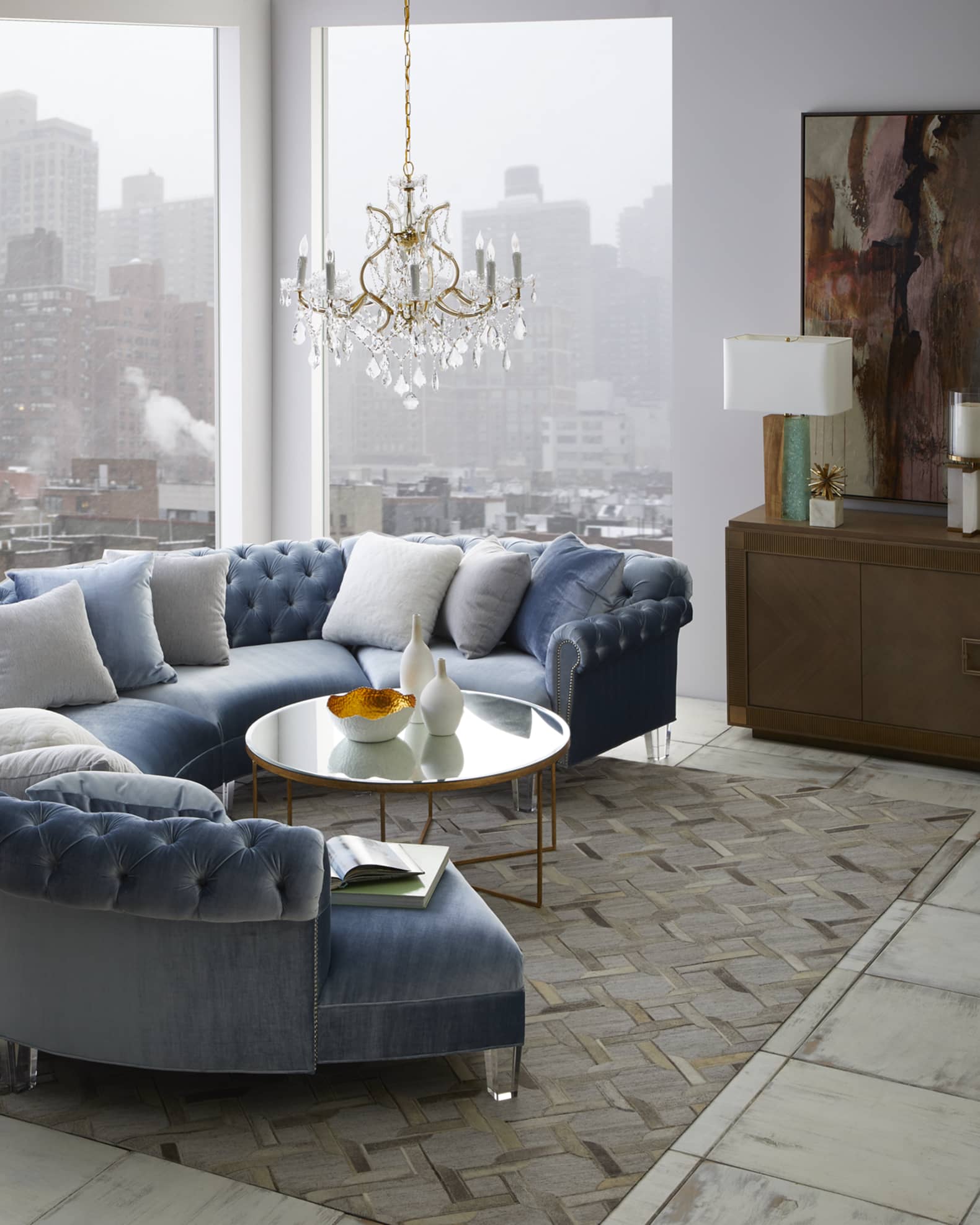Haute House Varianne Curved Sectional Sofa Neiman Marcus