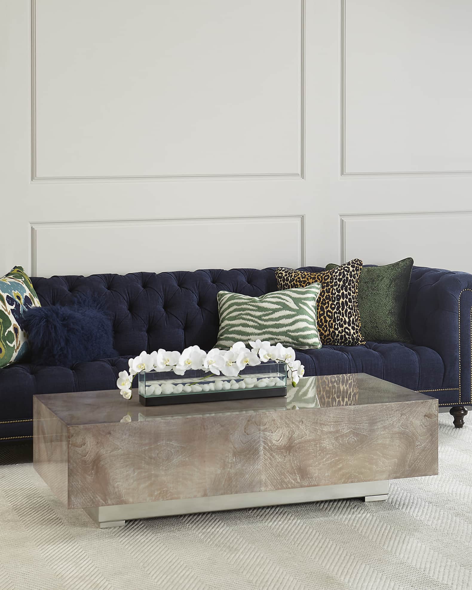 John-Richard Collection Manhattan Walnut Curl Coffee Table | Neiman Marcus