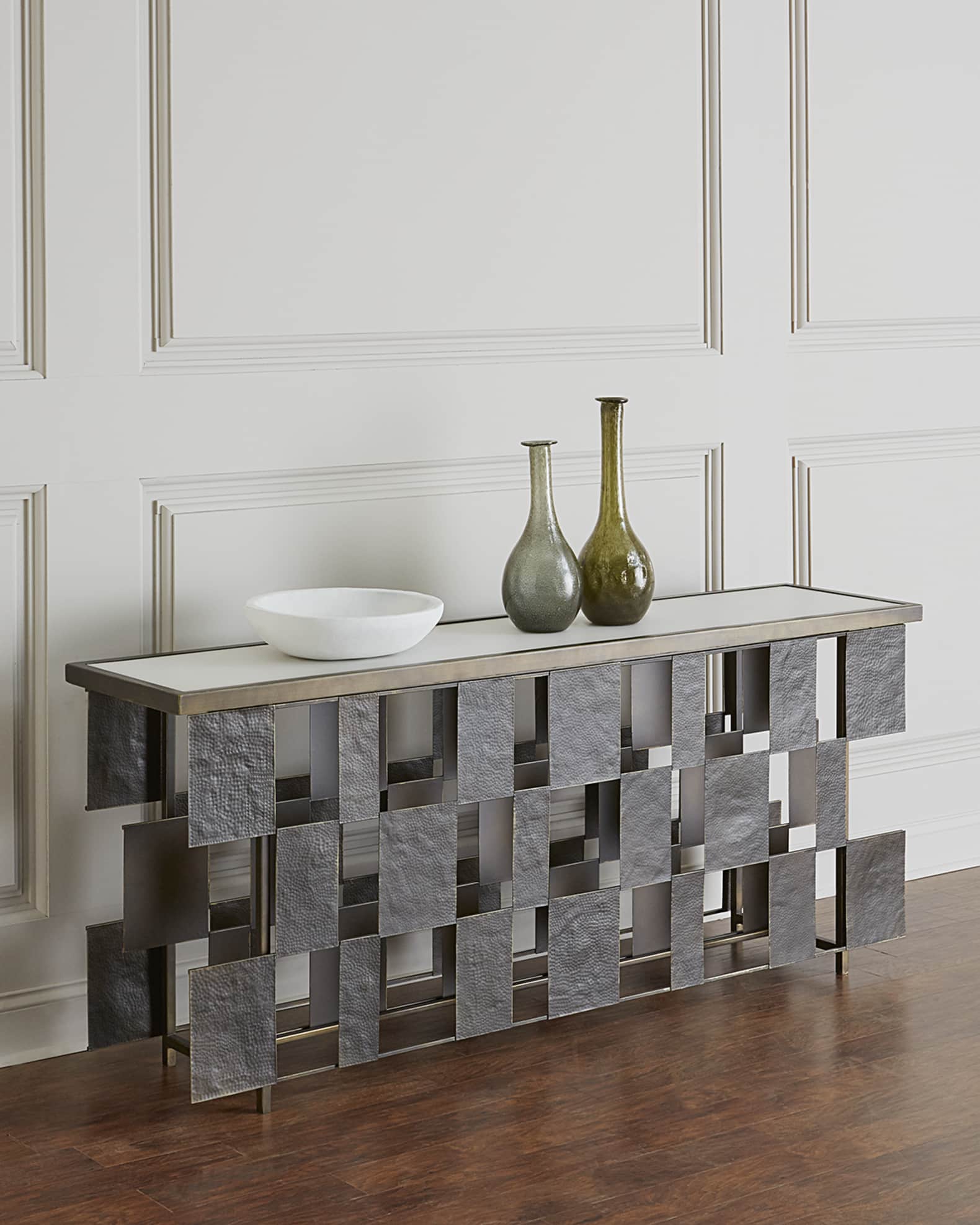 Global Views Layered Iron Console Table | Neiman Marcus