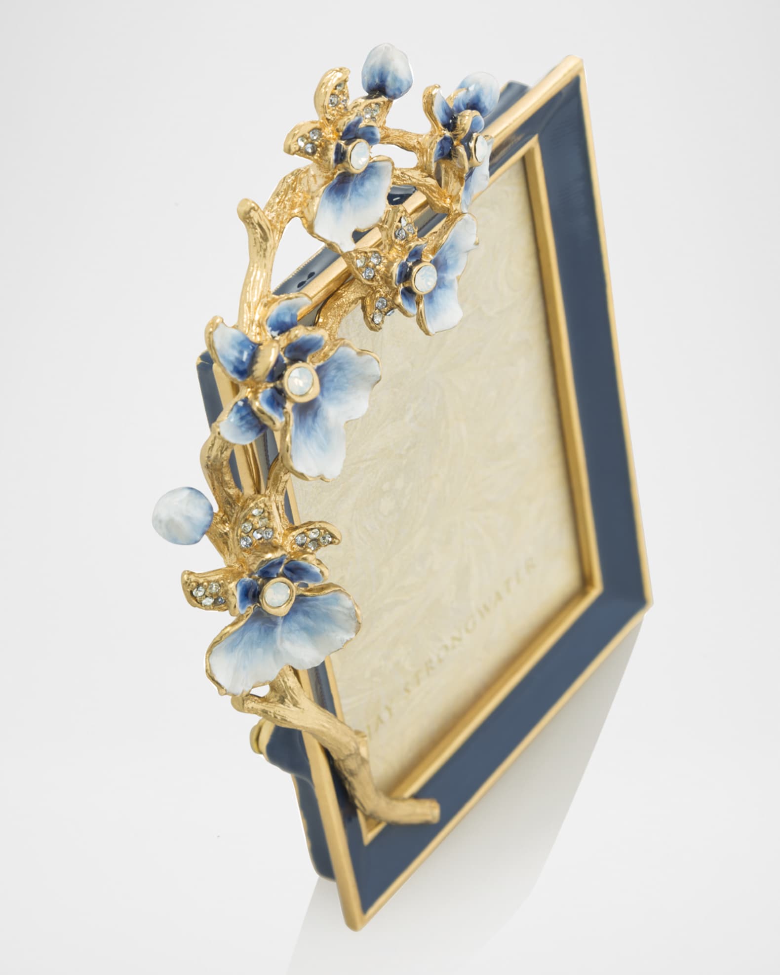 Jay Strongwater Indigo Orchid 3" x 4" Picture Frame | Neiman Marcus