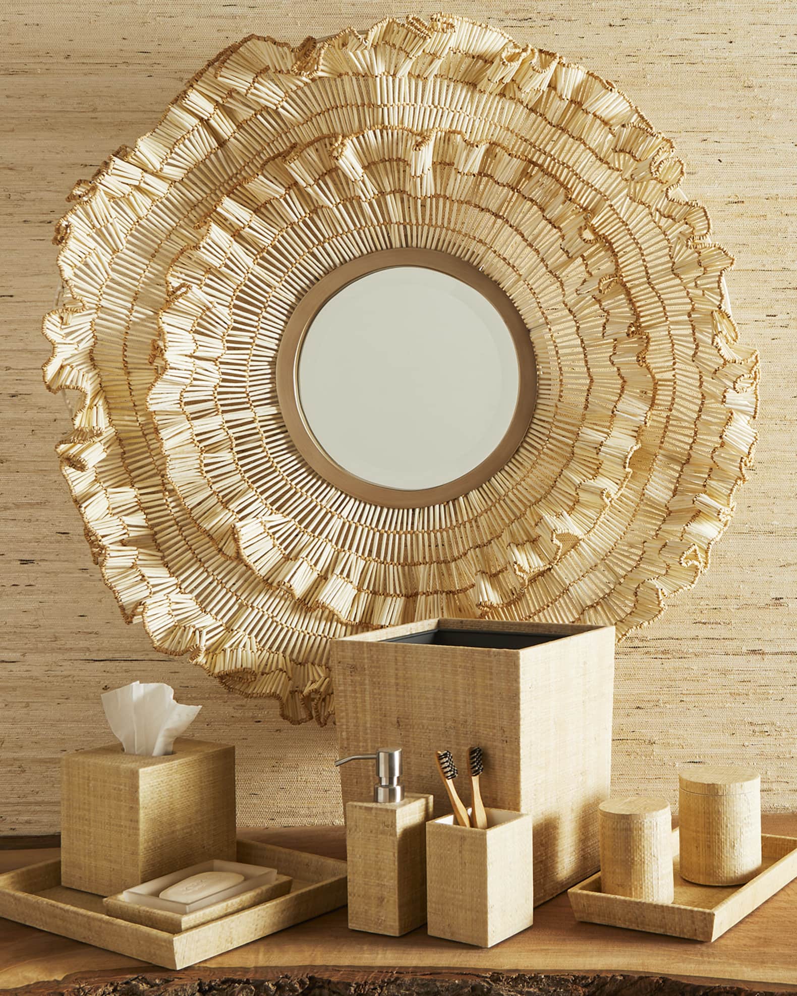 Palecek Coco Ruffle Mirror | Neiman Marcus