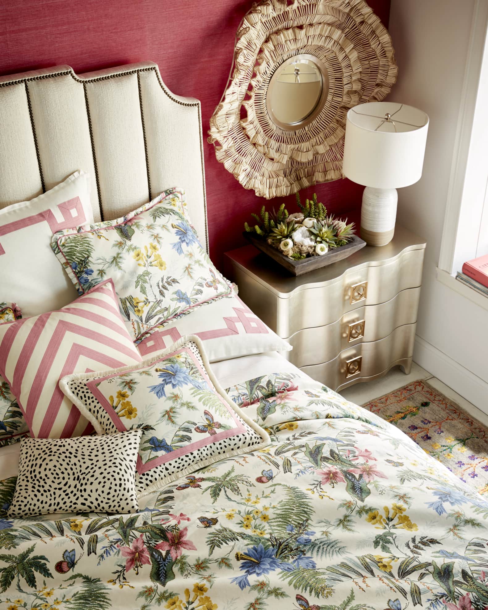 Bernhardt Interiors Bayonne Channel Tufted King Bed | Neiman Marcus