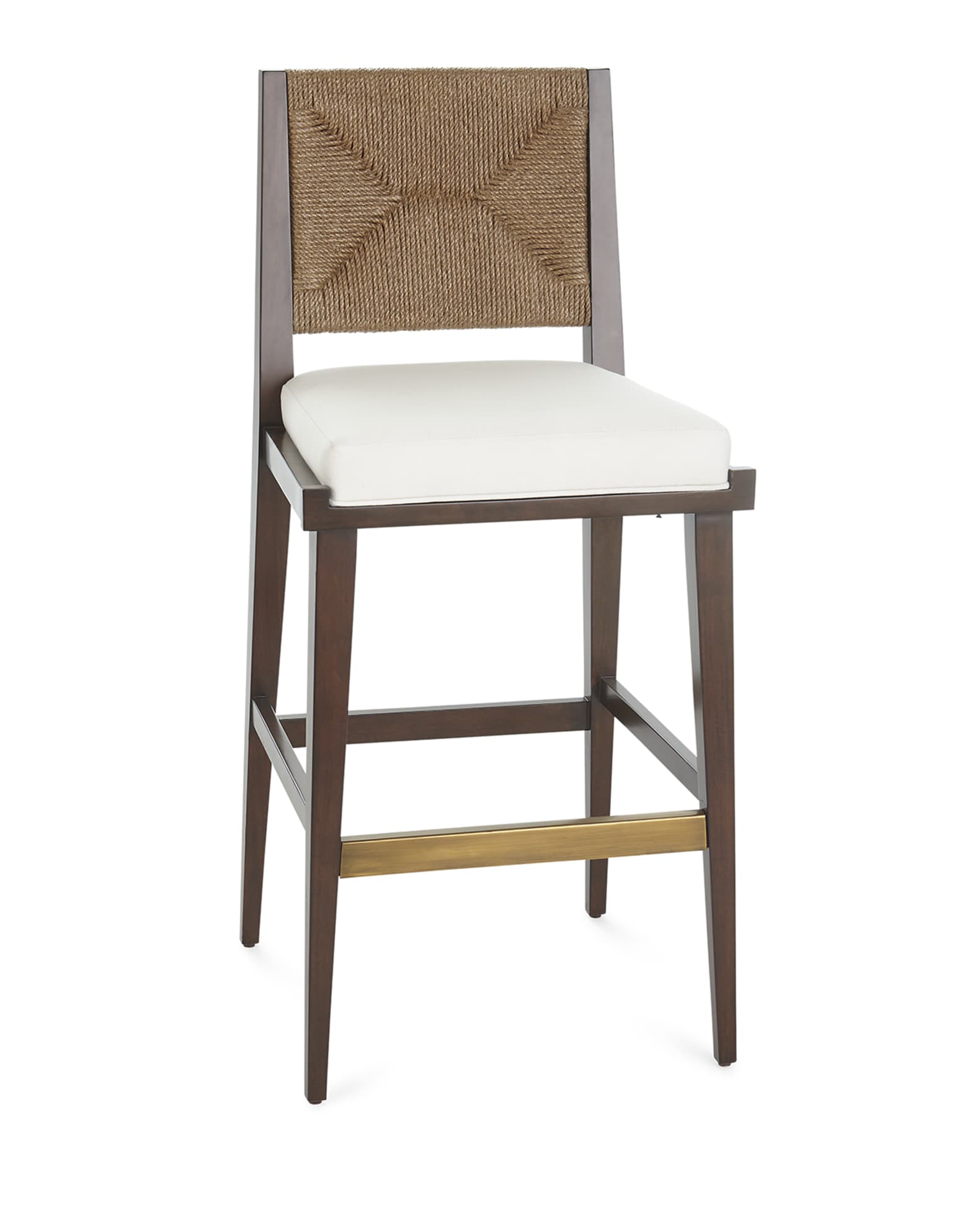 Palecek Gabby Upholstered and Jute Bar Stool | Neiman Marcus