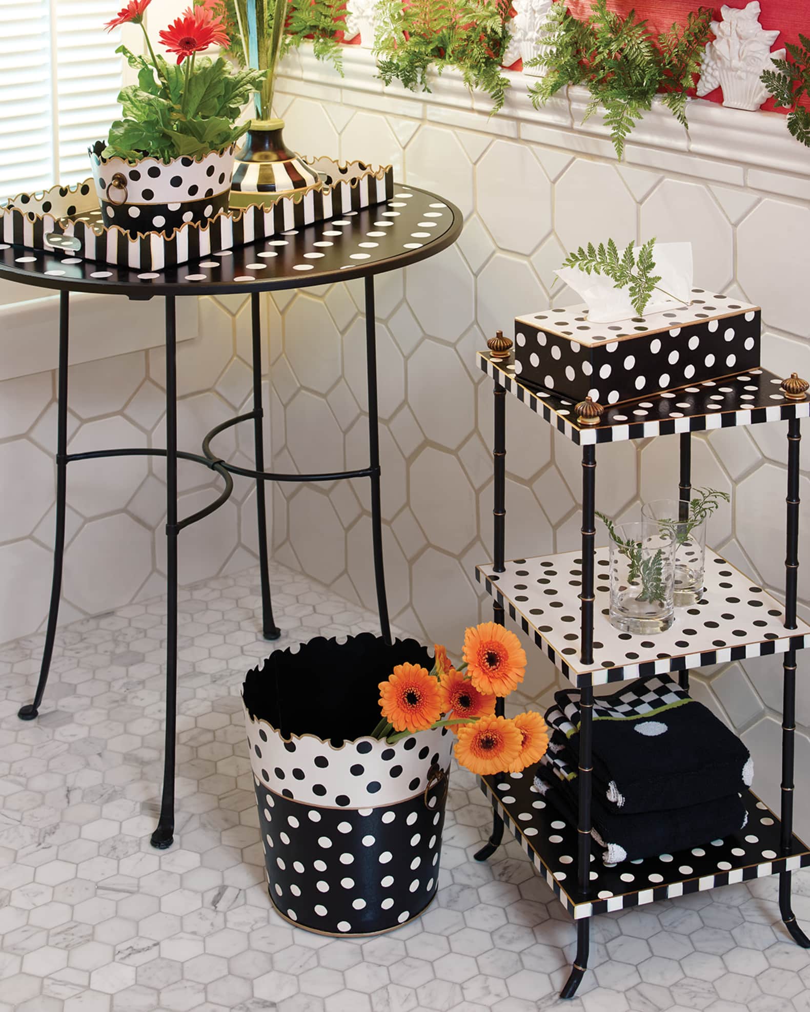 MacKenzie-Childs Dot Three-Tier Table | Neiman Marcus