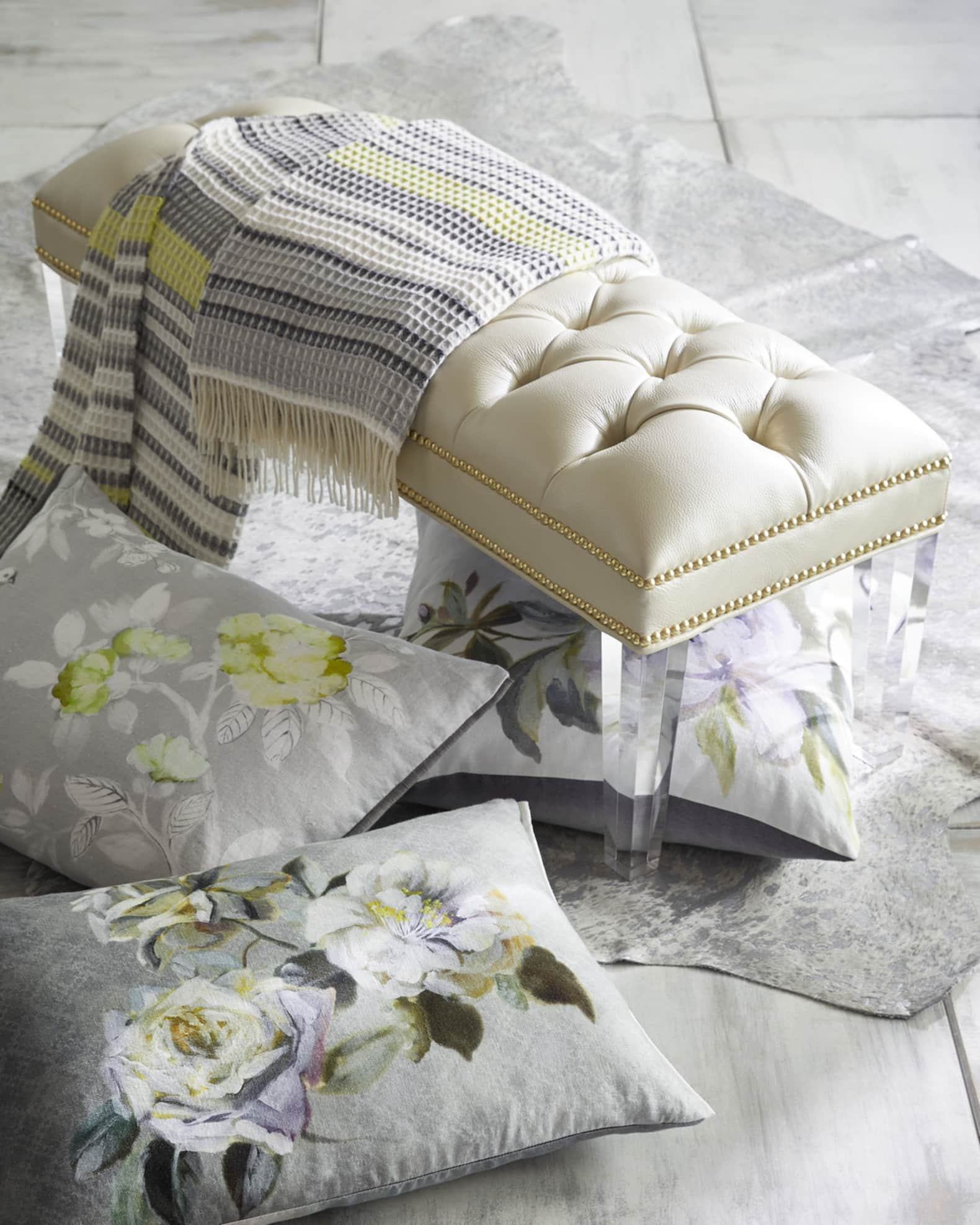 Haute House Custan Leather Bench 42" | Neiman Marcus