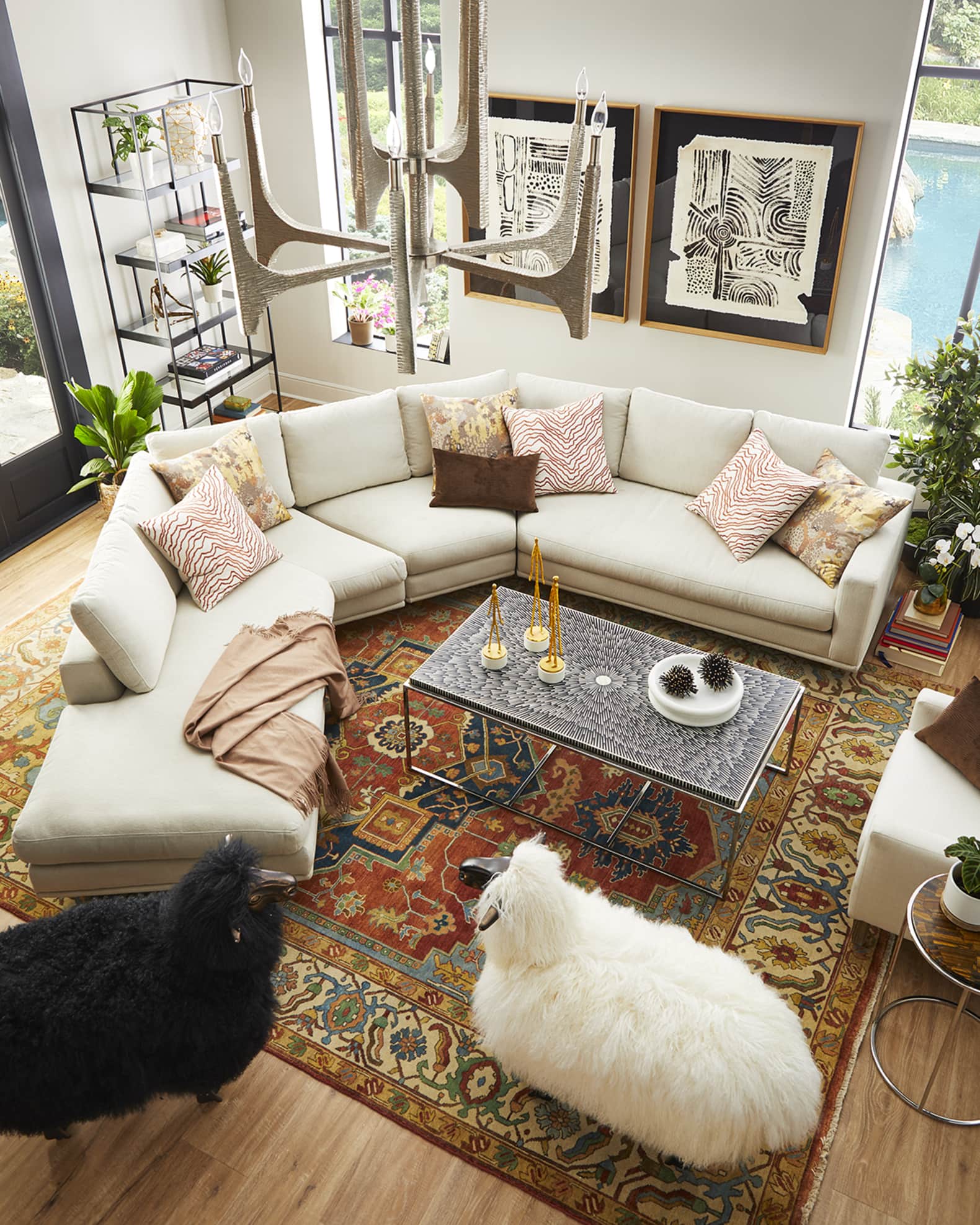 Interlude Home Maddox Sheepskin Bench | Neiman Marcus