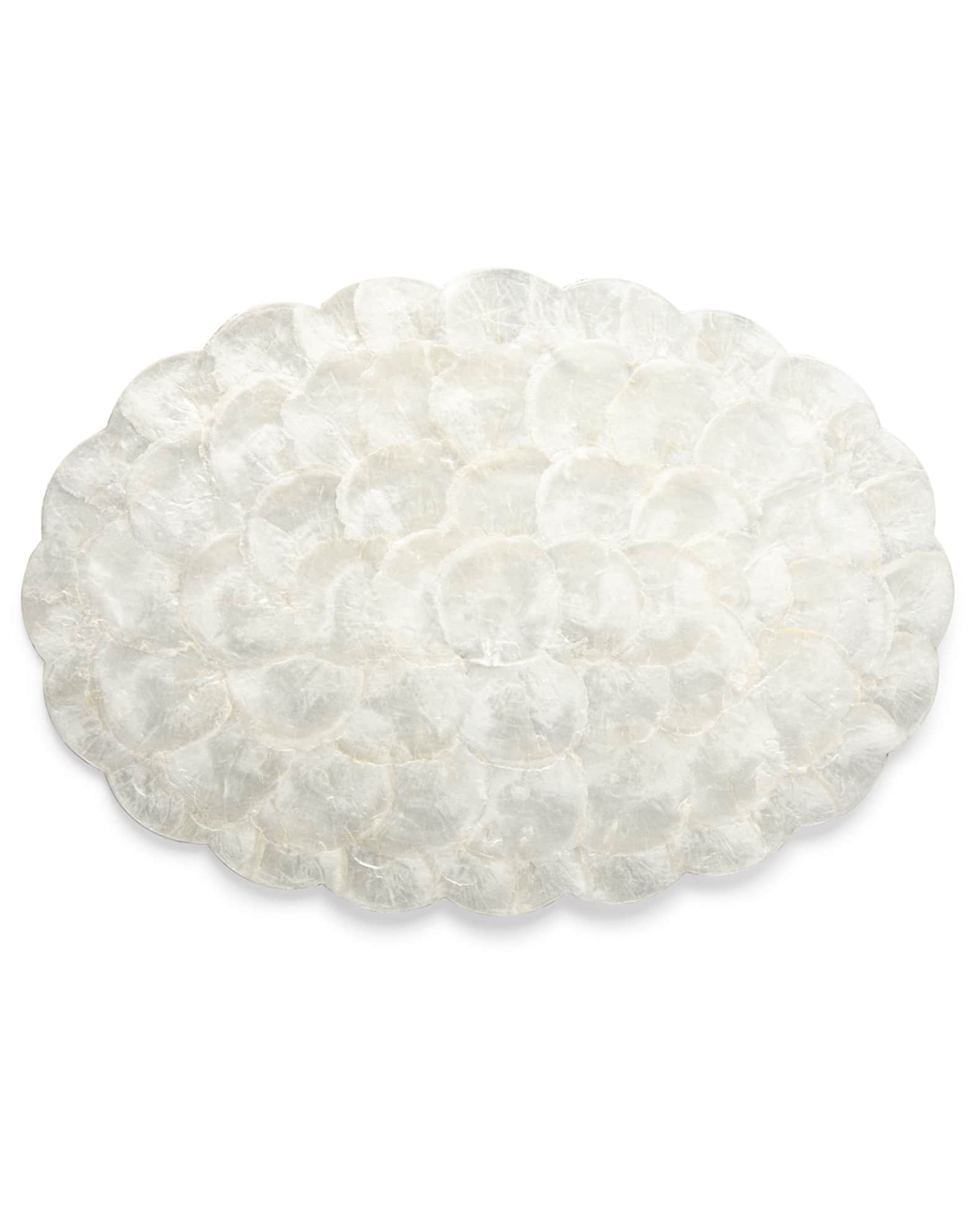 Four 19" x 13" Oval Capiz Shell Placemats | Neiman Marcus