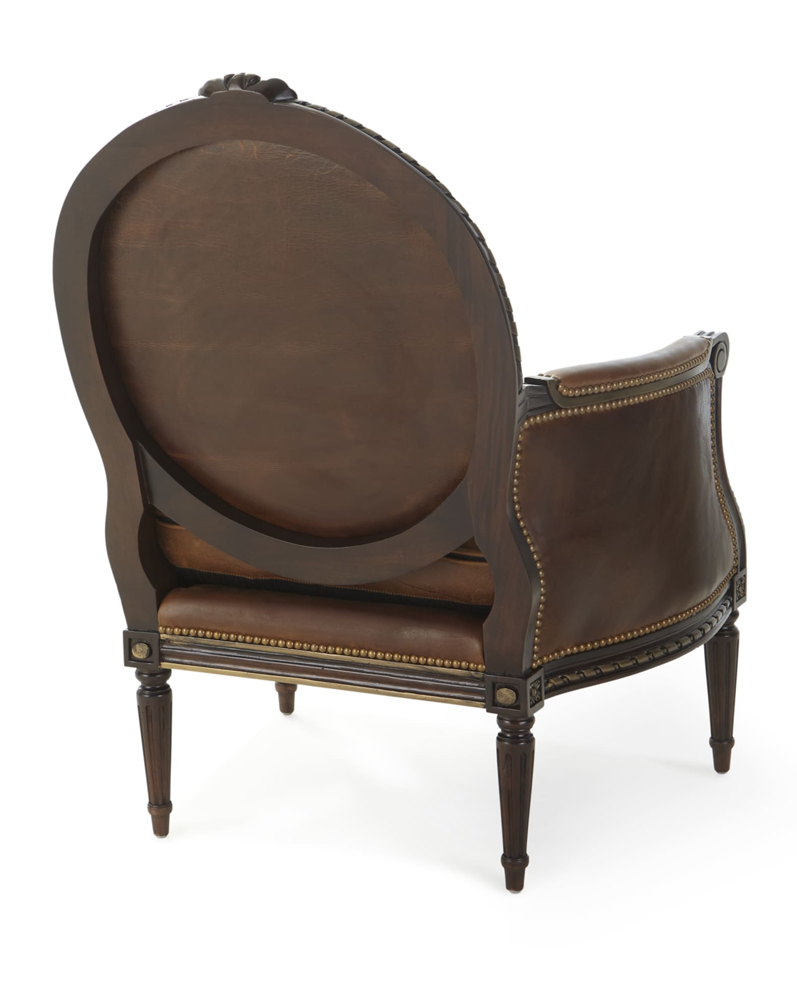 Massoud Markel Leather Bergere Chair | Neiman Marcus