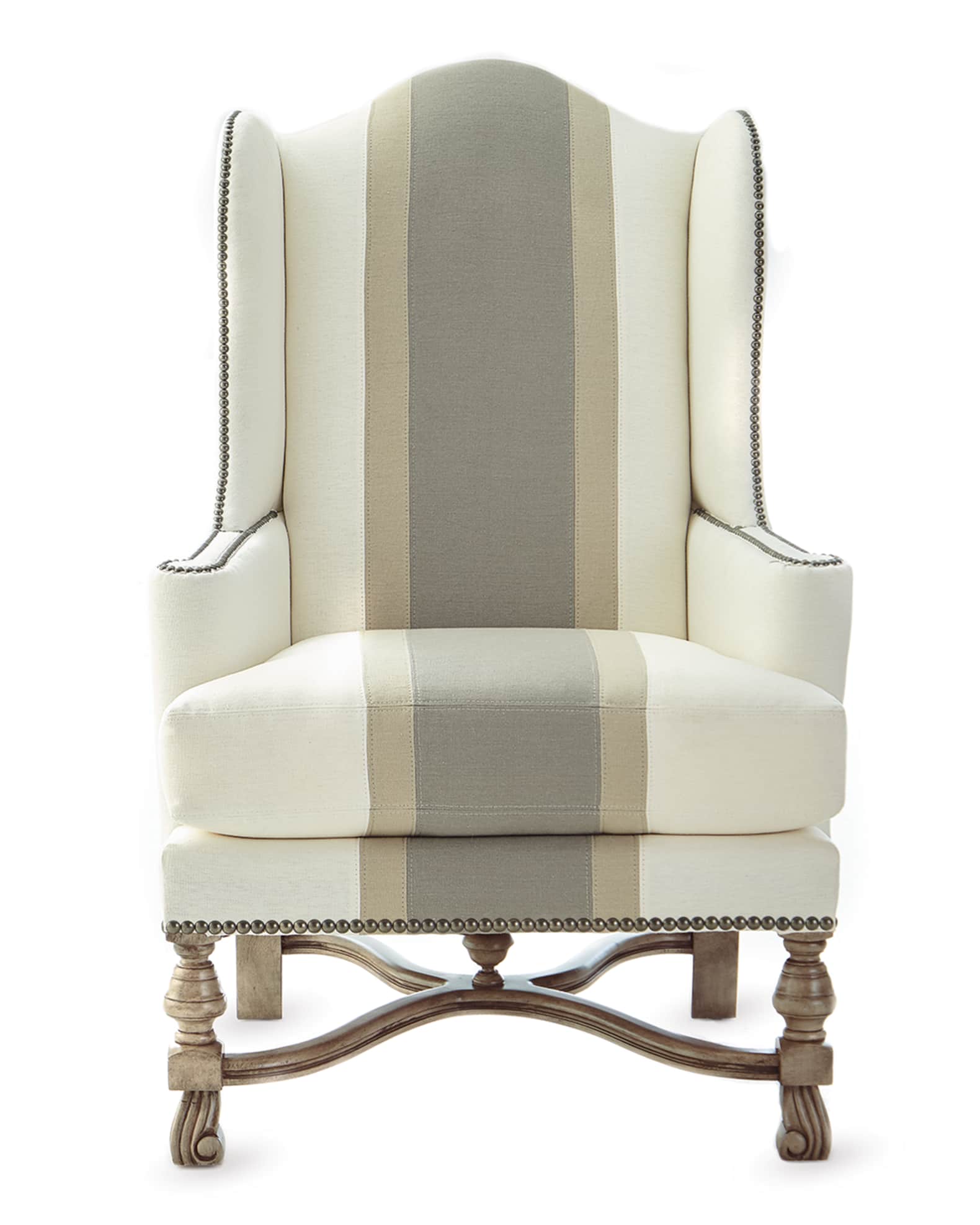 Massoud Natural Colorblock Wing Chair | Neiman Marcus