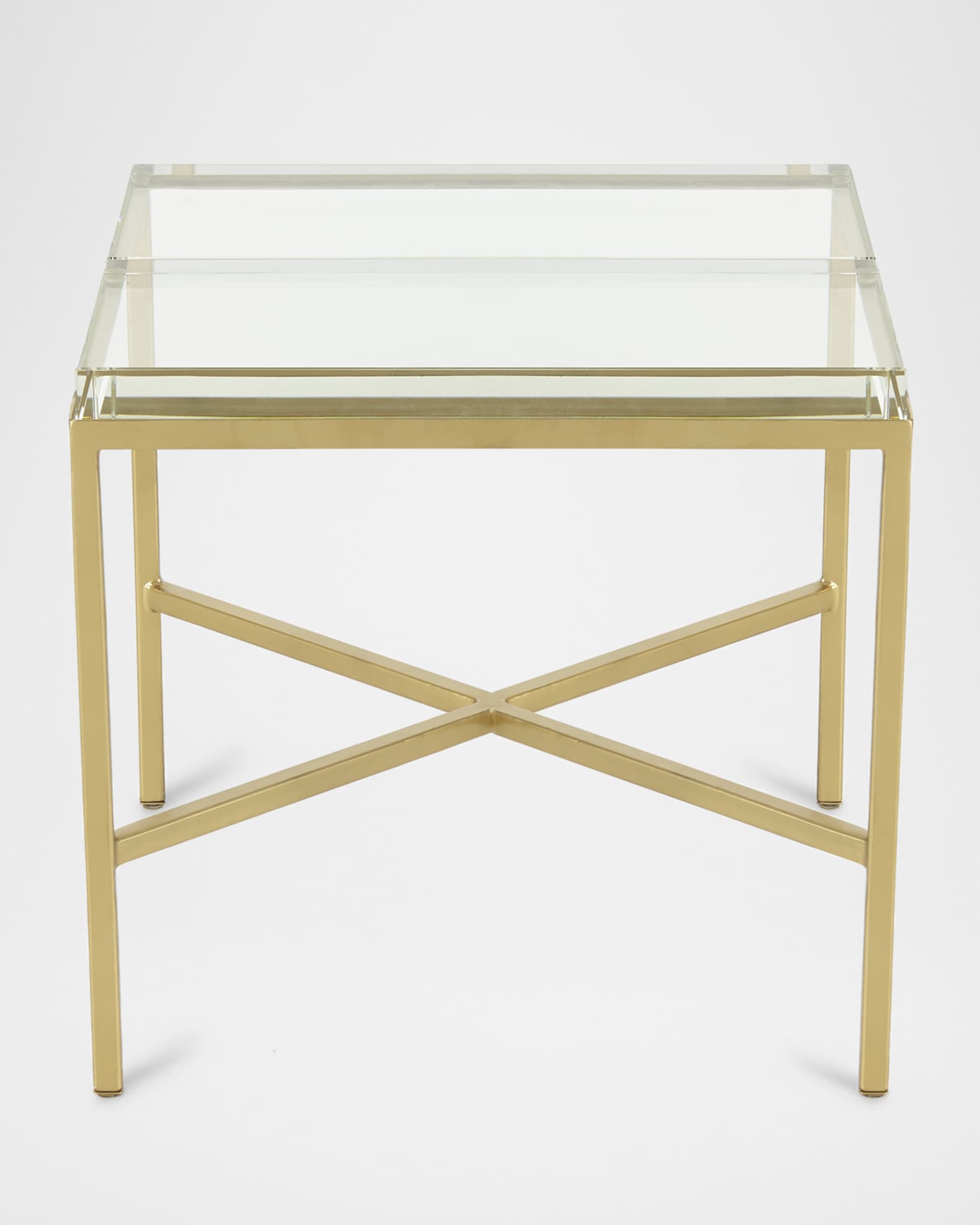 John-Richard Collection Double Glass Block Bunching Coffee Table ...