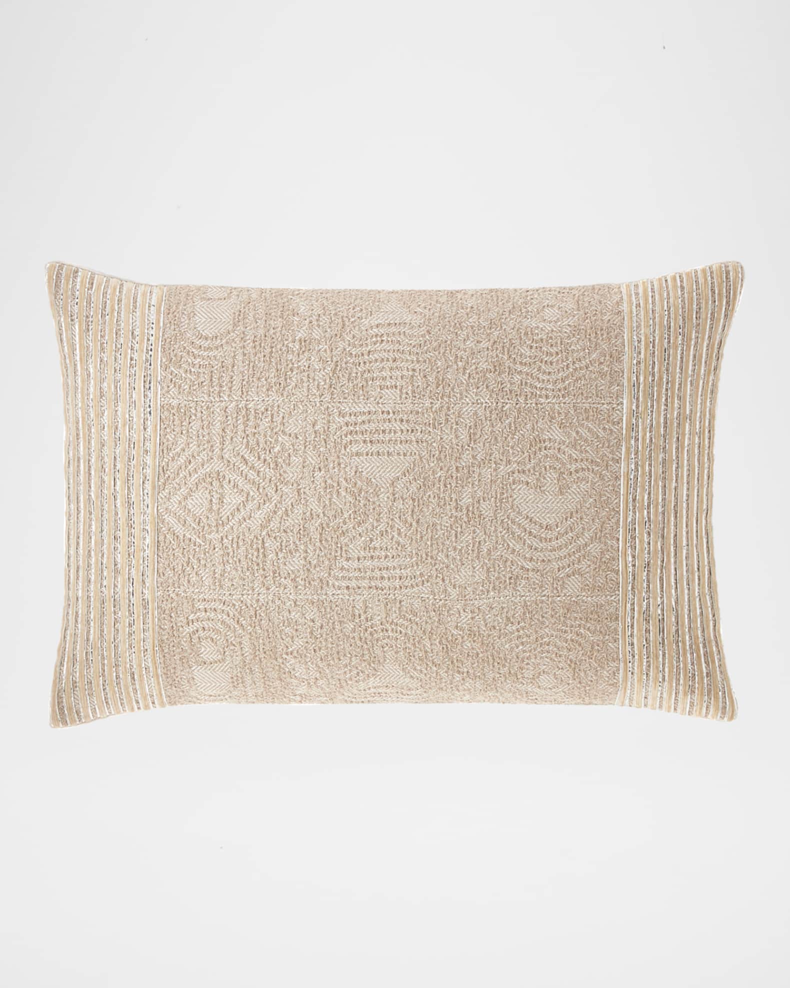 Callisto Home Natural Brocade Decorative Pillow | Neiman Marcus