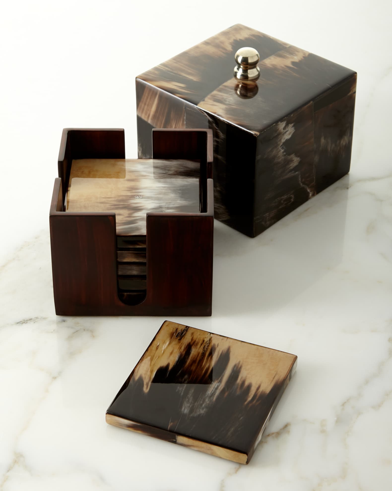 LADORADA Horn Luxe Boxed Coaster Set | Neiman Marcus