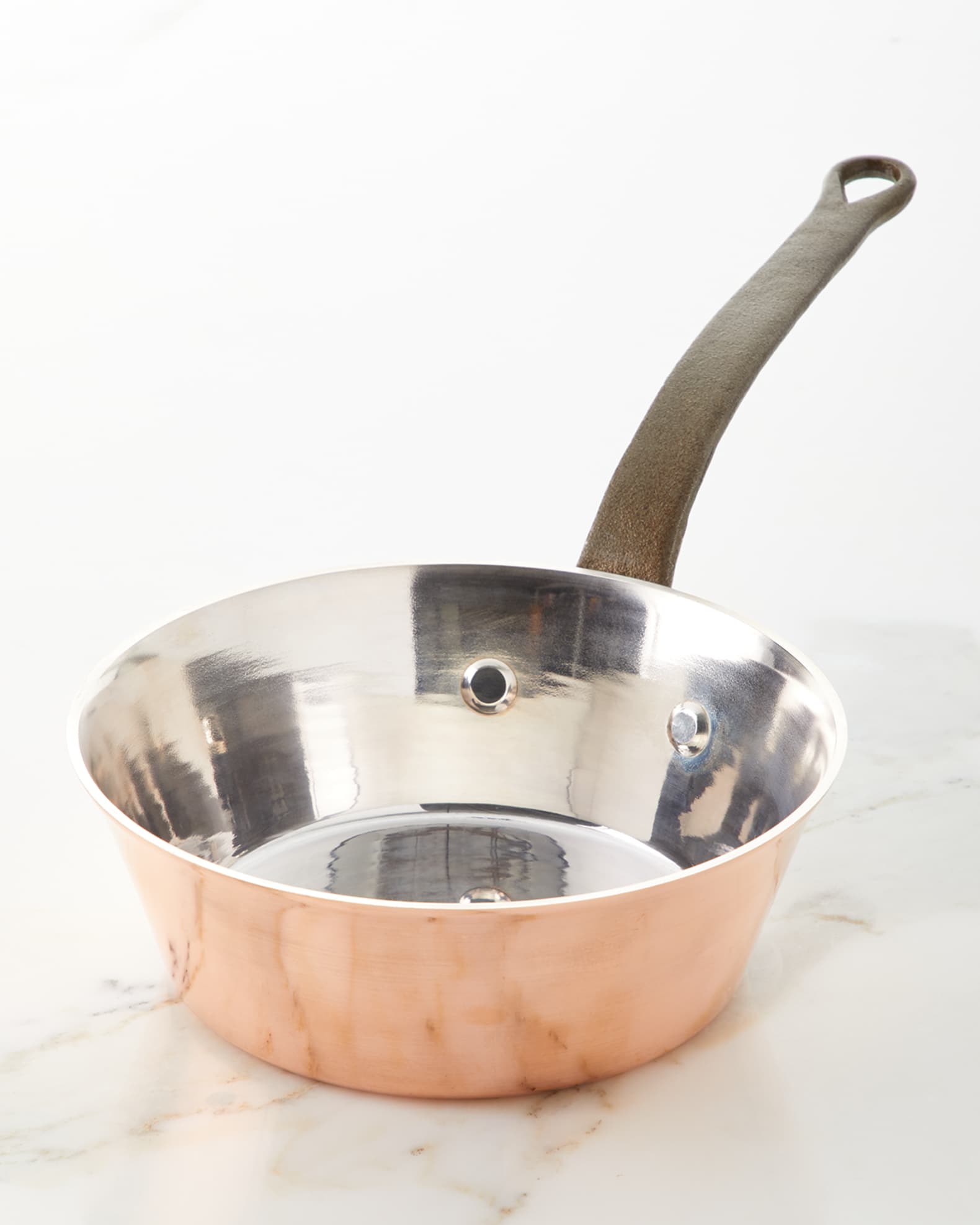 Duparquet Copper Cookware Solid Copper Silver-Lined Splayed Sauce Pan ...