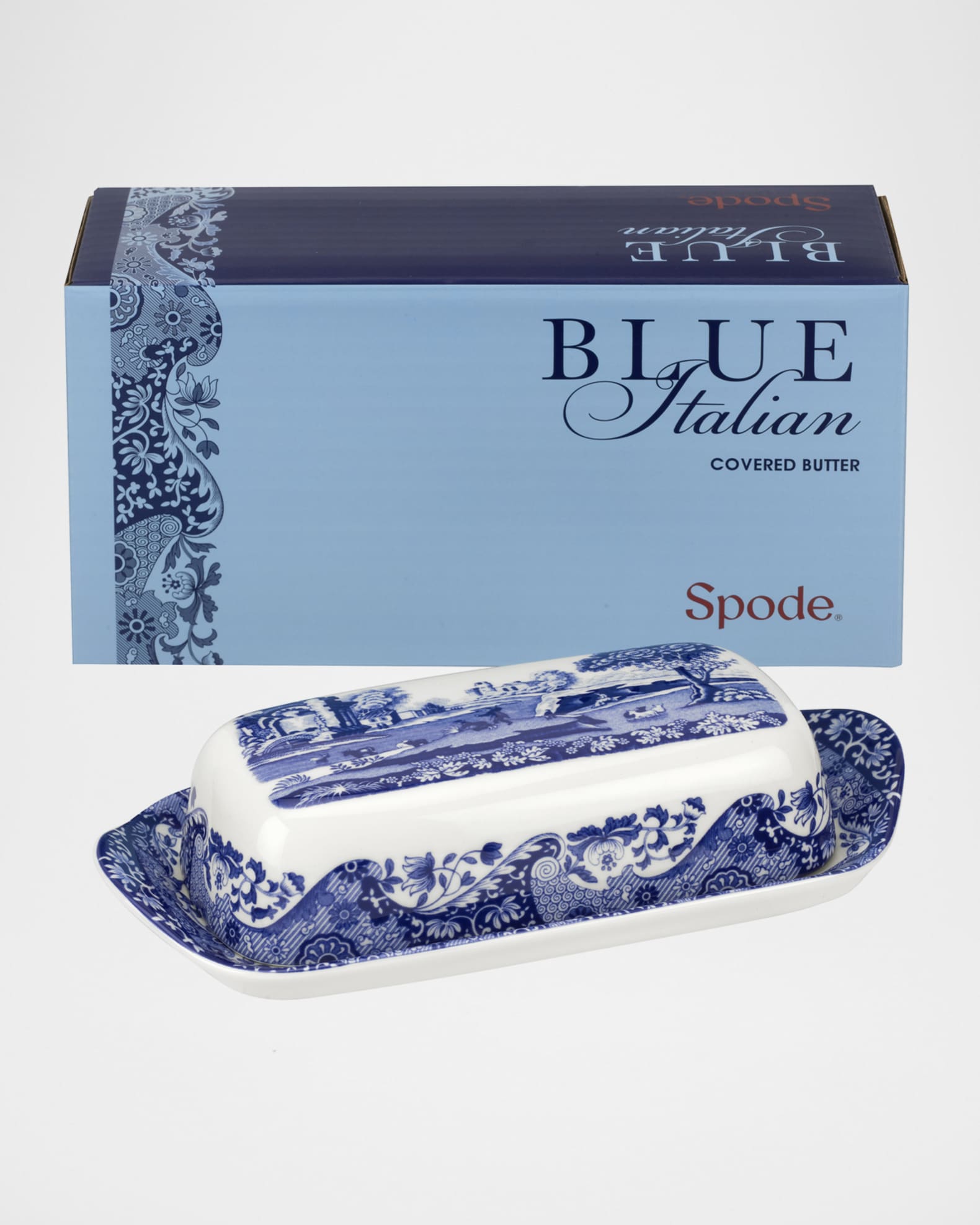 Spode Blue Italian Covered Butter Dish | Neiman Marcus