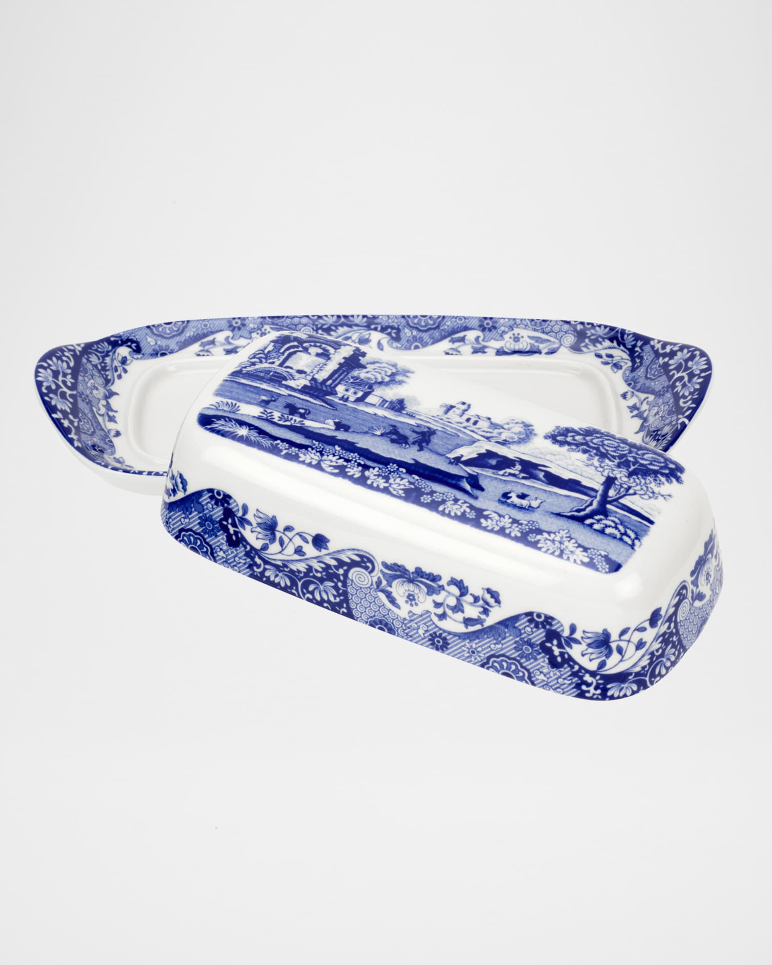 Spode Blue Italian Covered Butter Dish | Neiman Marcus