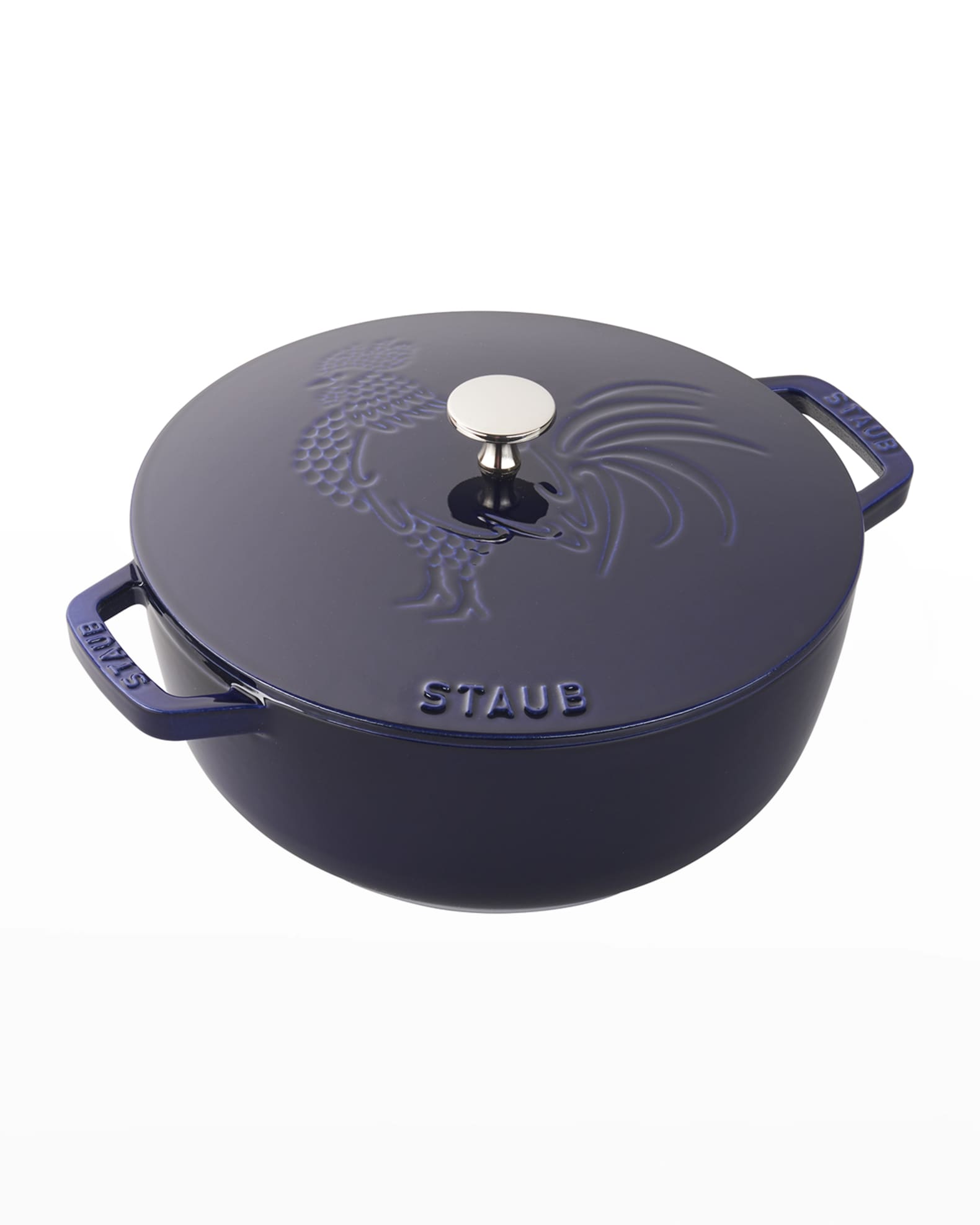 Staub 3.75-Qt. Essential French Oven Rooster with Lid, Dark Blue ...
