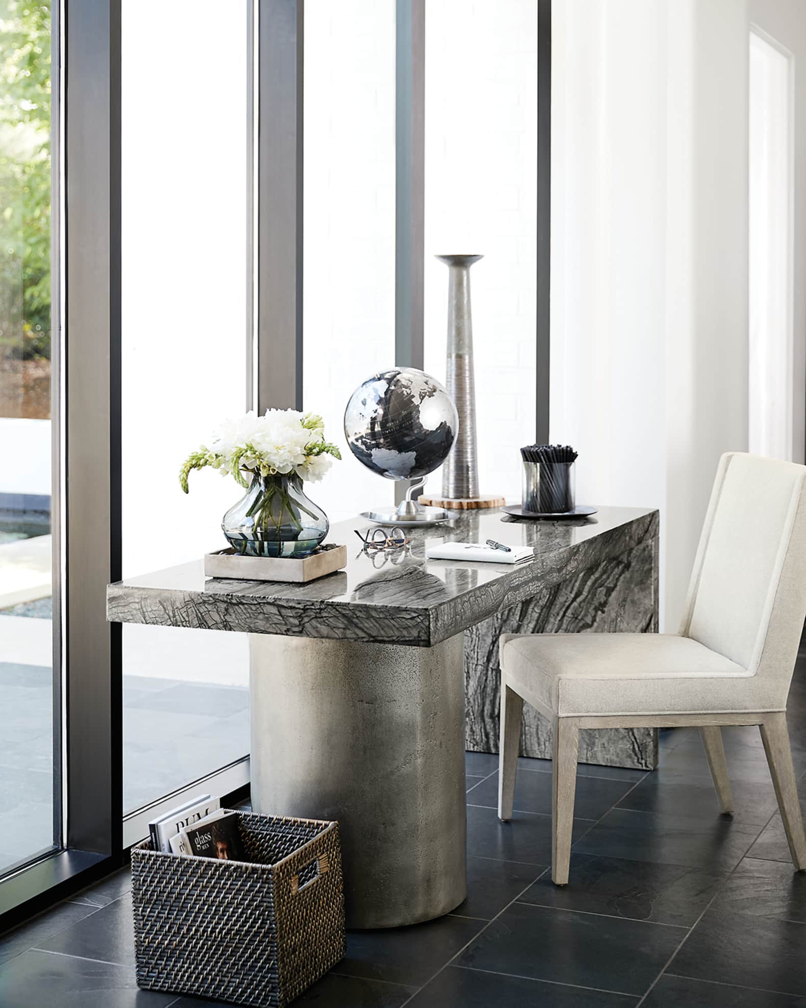 Bernhardt Linea Pedestal Writing Desk | Neiman Marcus