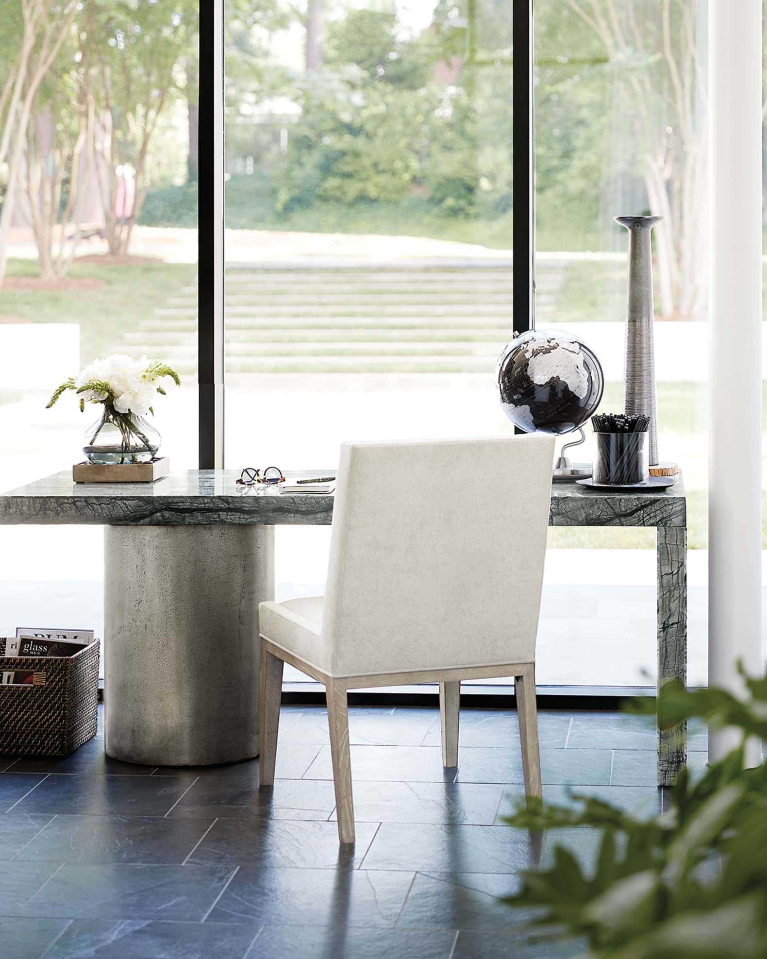 Bernhardt Linea Pedestal Writing Desk | Neiman Marcus