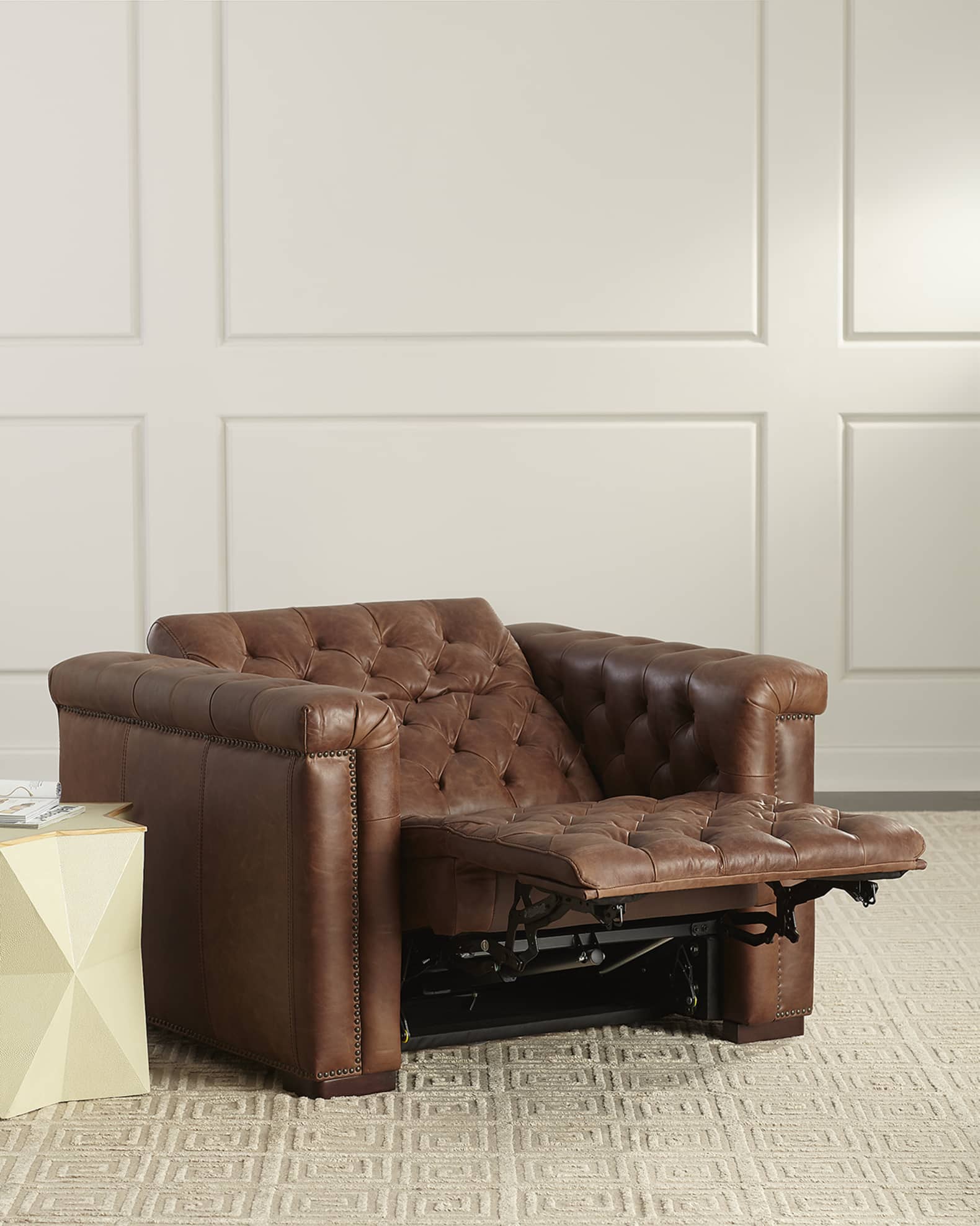 Hooker Furniture Luca Tufted Leather Motion Chair | Neiman Marcus