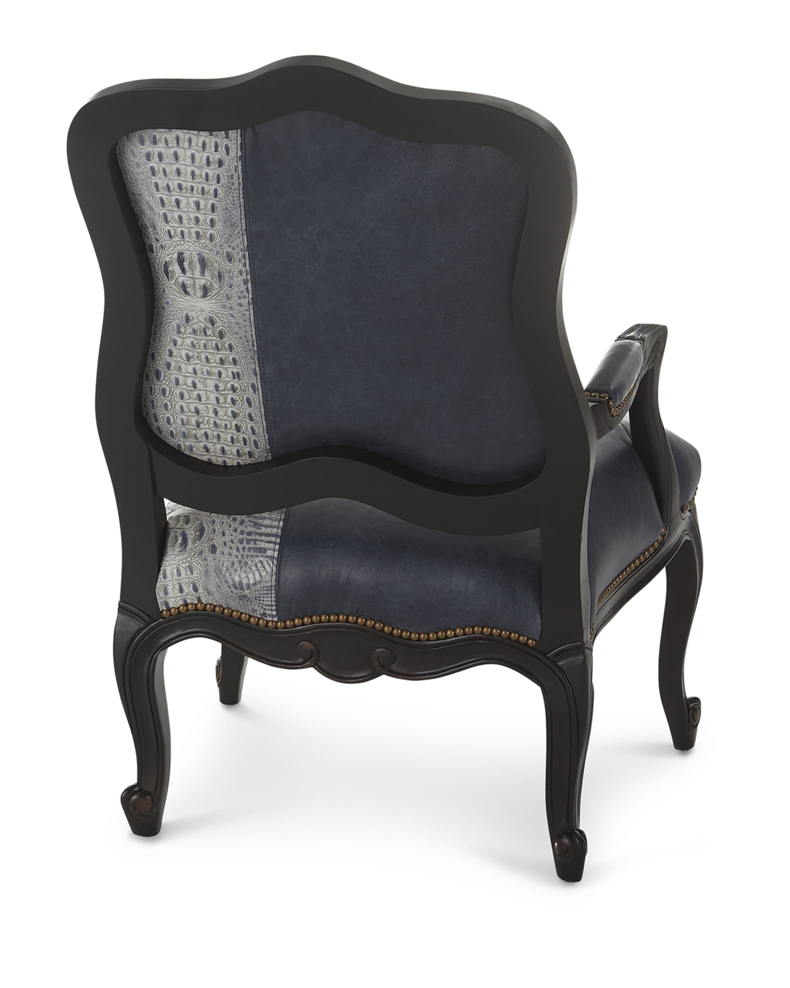 Massoud Amy Leather Bergere Chair | Neiman Marcus
