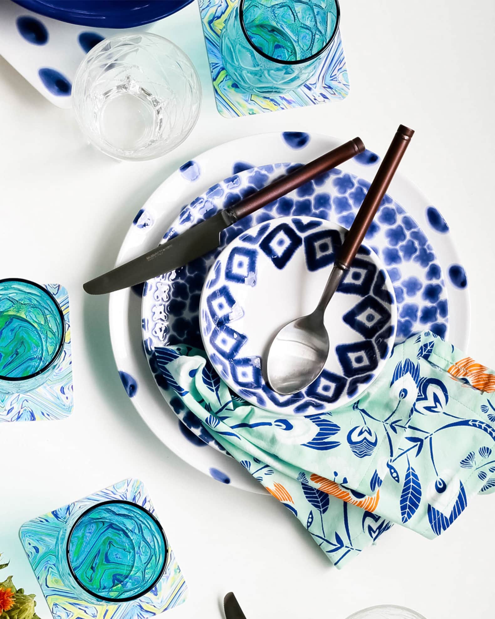 Vietri Santorini Assorted Salad Plates, Set of 4 | Neiman Marcus