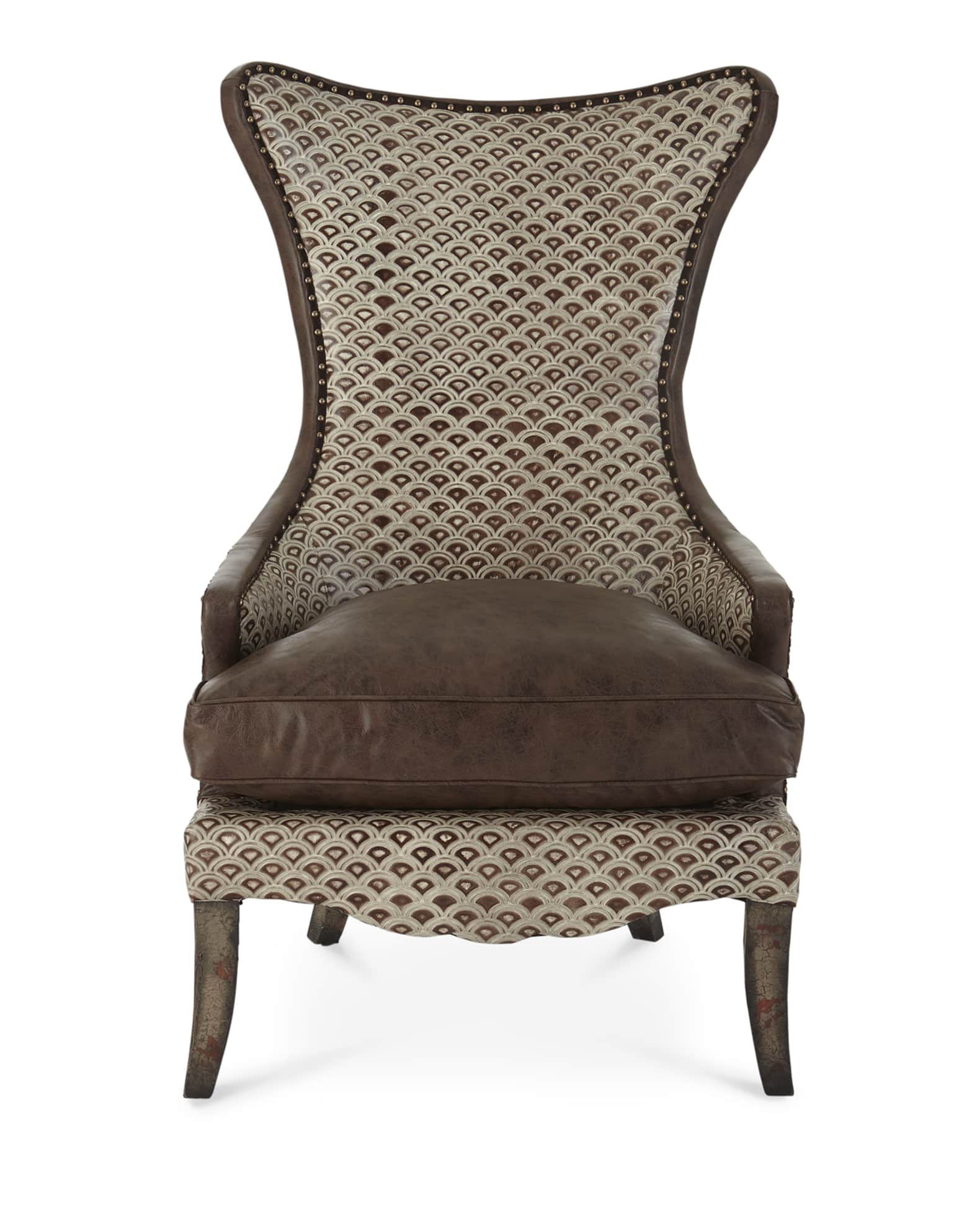 Old Hickory Tannery Hourglass Leather Wing Chair | Neiman Marcus