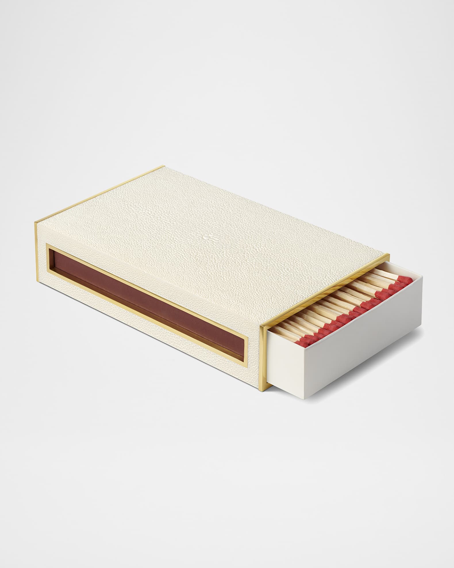 AERIN Faux Shagreen Oversized Match Box with Striker | Neiman Marcus