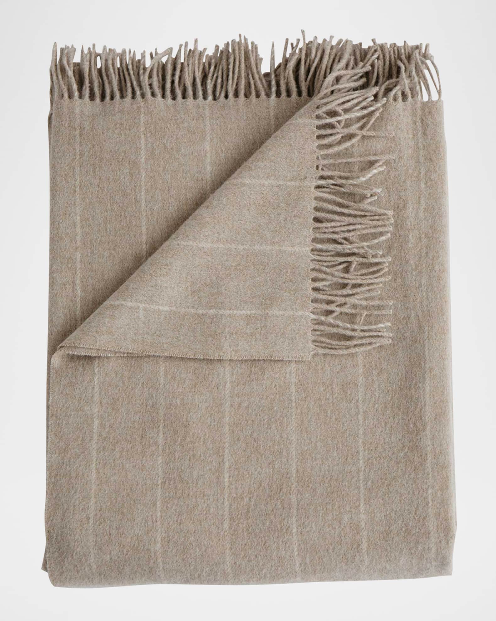 Evangeline Linens Merino Lambswool Patterned Throw | Neiman Marcus