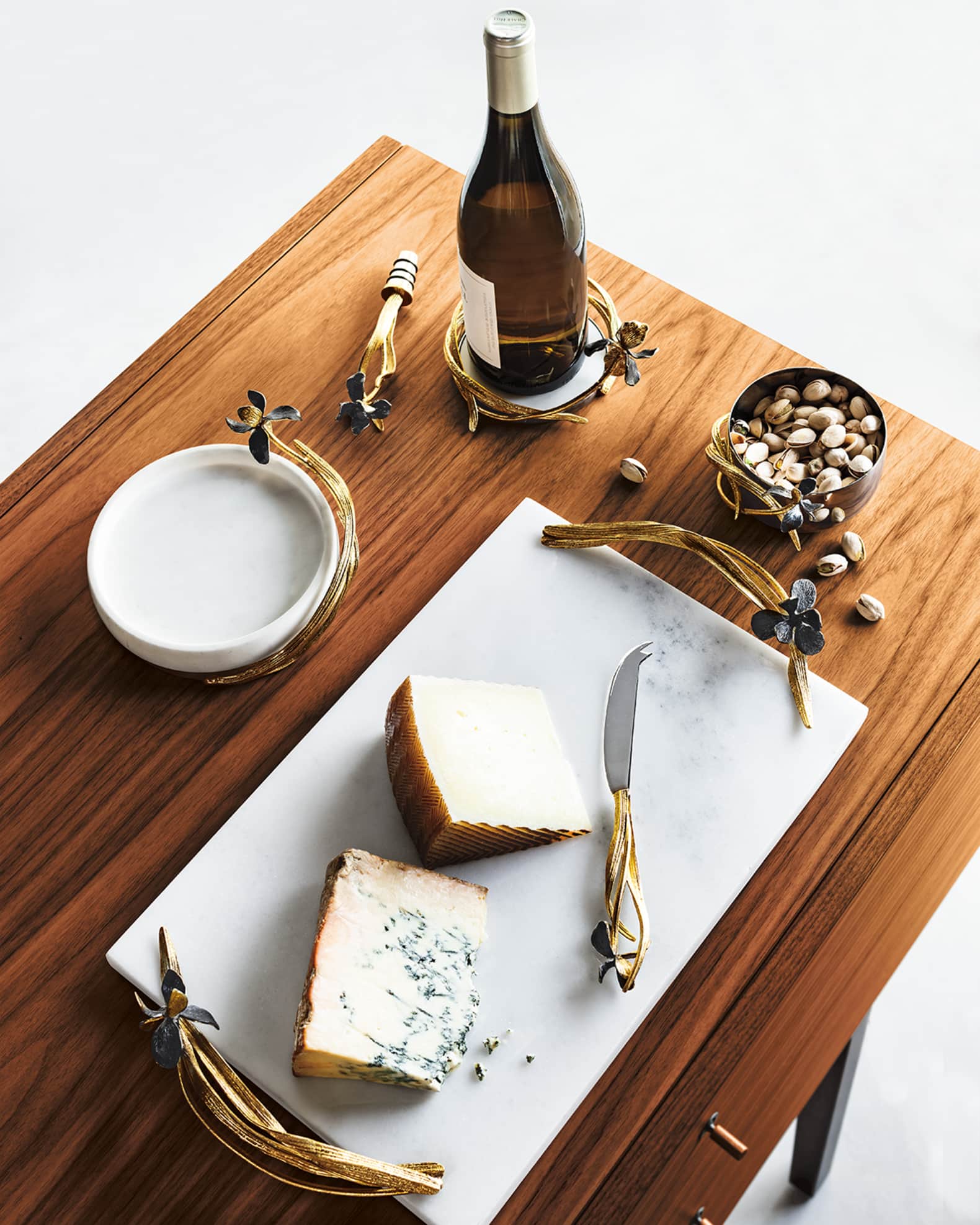 Michael Aram Black Iris Coaster & Stopper Set | Neiman Marcus