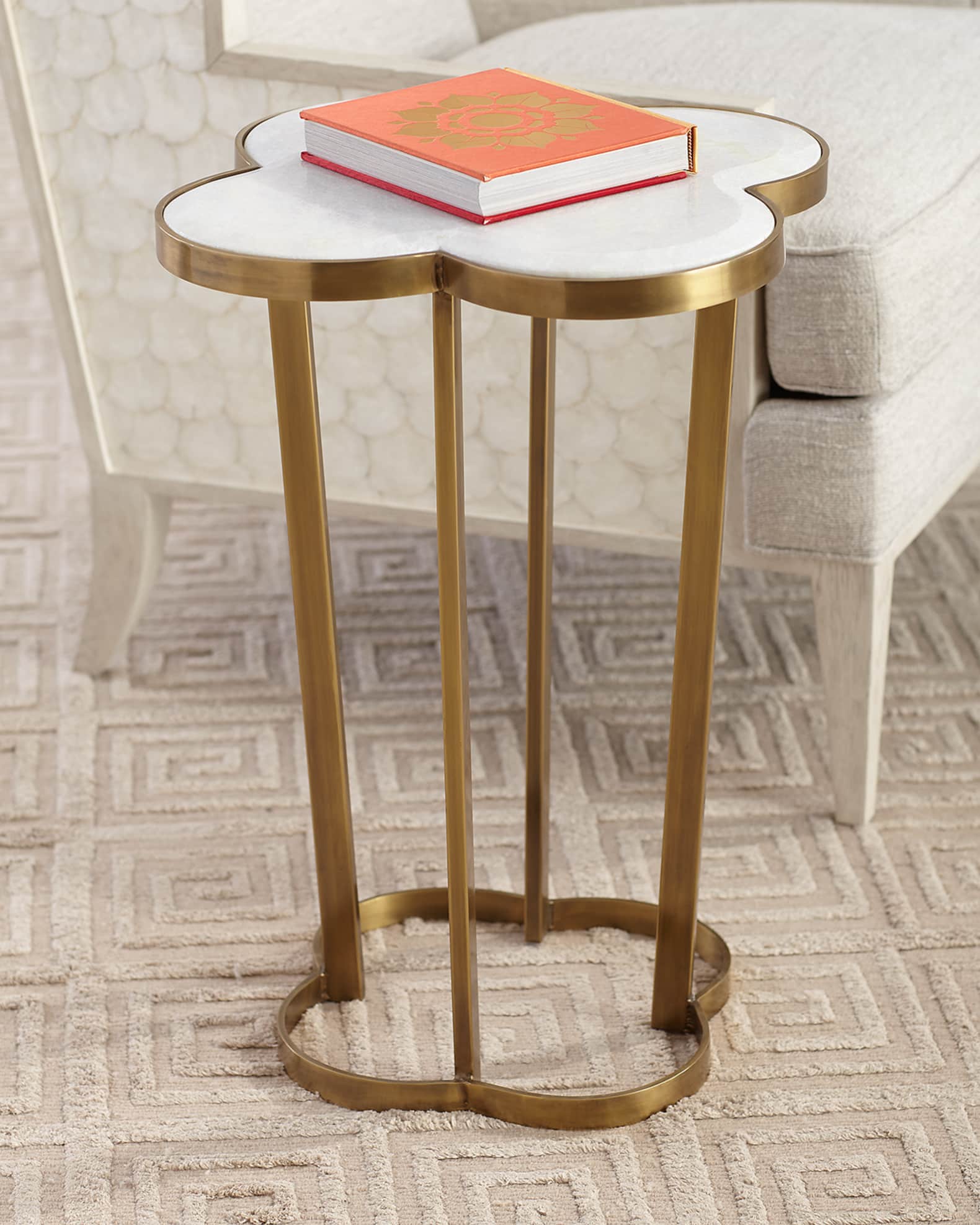 Regina Andrew Brass Clover Side Table | Neiman Marcus
