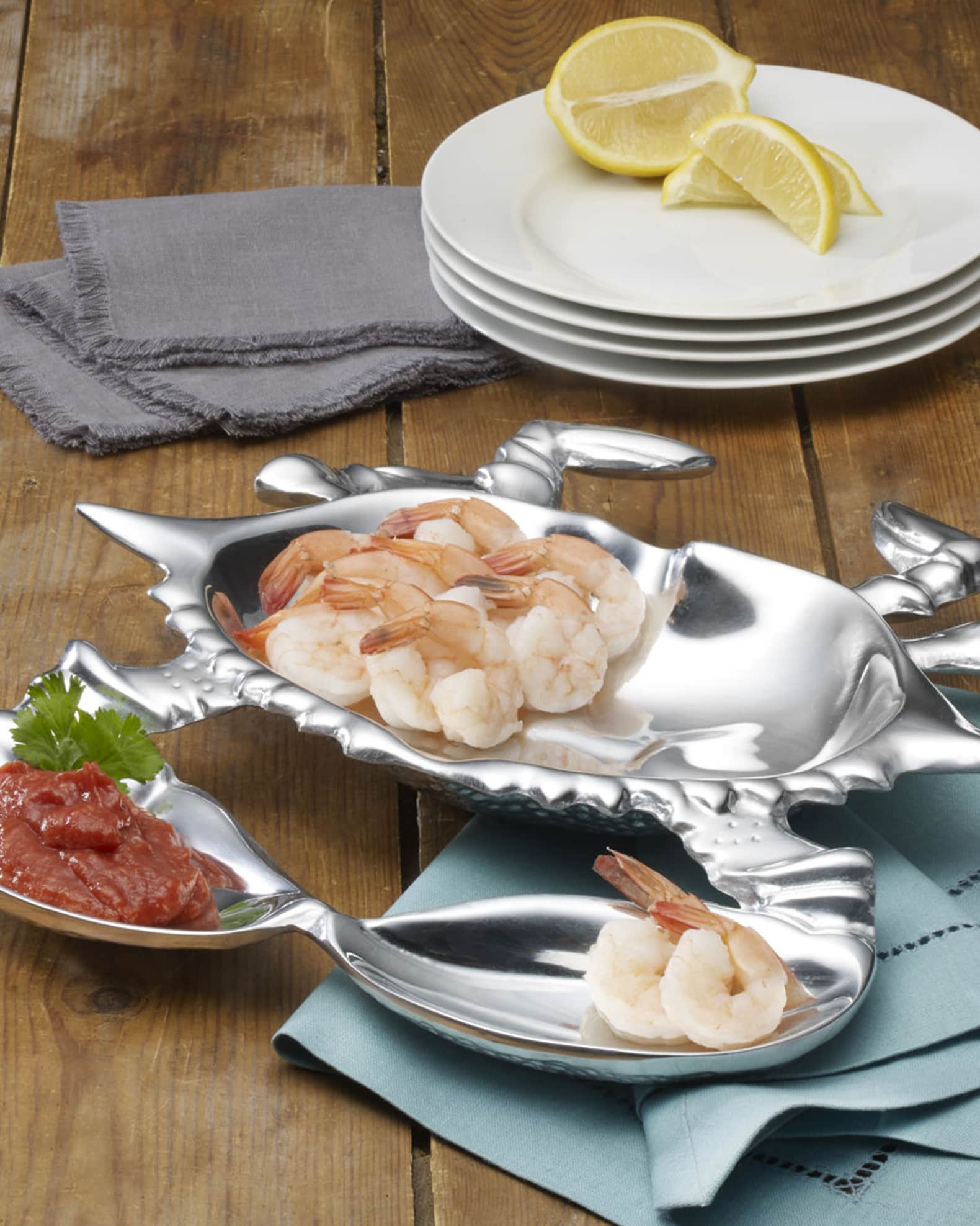 Wilton Armetale Giant Crab Chip & Dip Server | Neiman Marcus