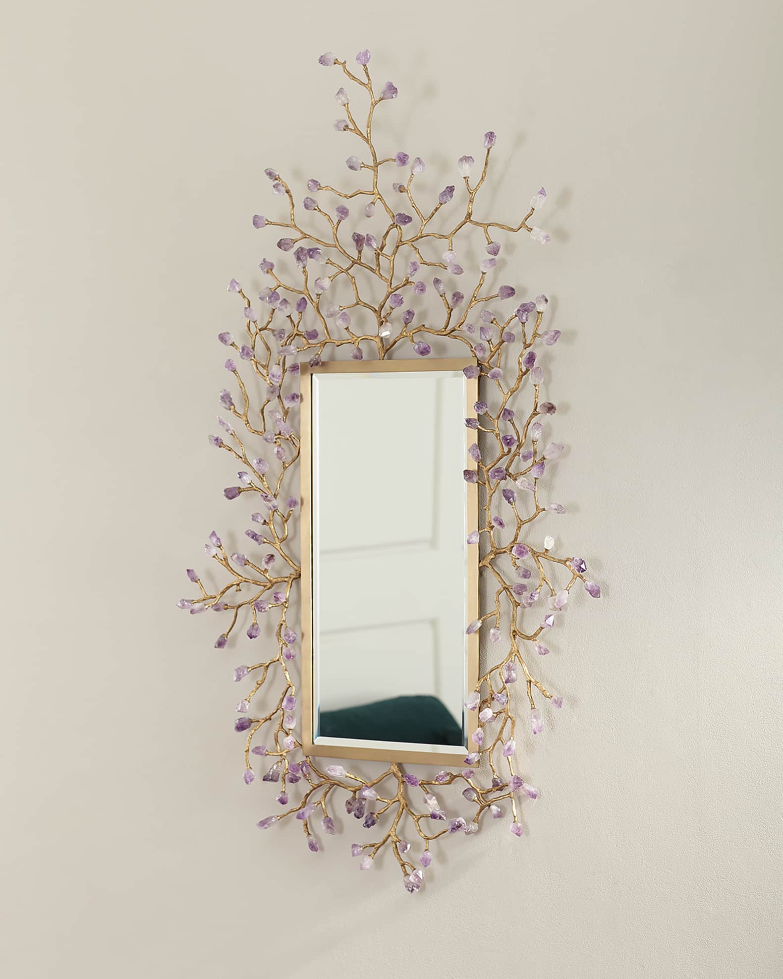 John-Richard Collection Budding Amethyst Mirror | Neiman Marcus
