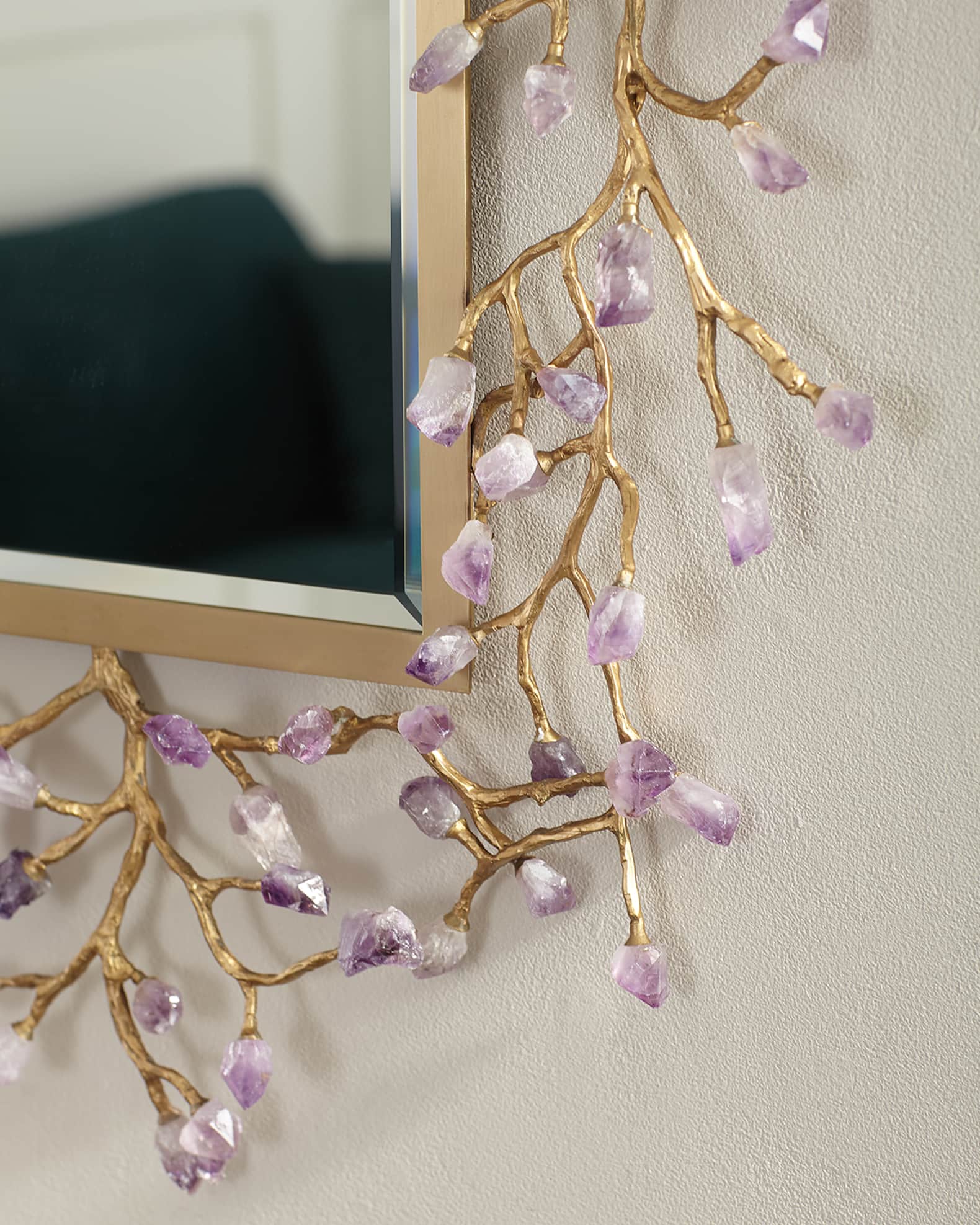 John-Richard Collection Budding Amethyst Mirror | Neiman Marcus