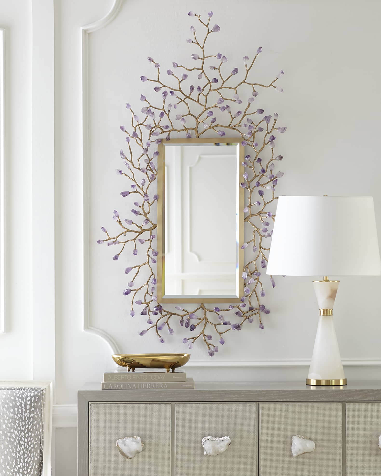 John-Richard Collection Budding Amethyst Mirror | Neiman Marcus