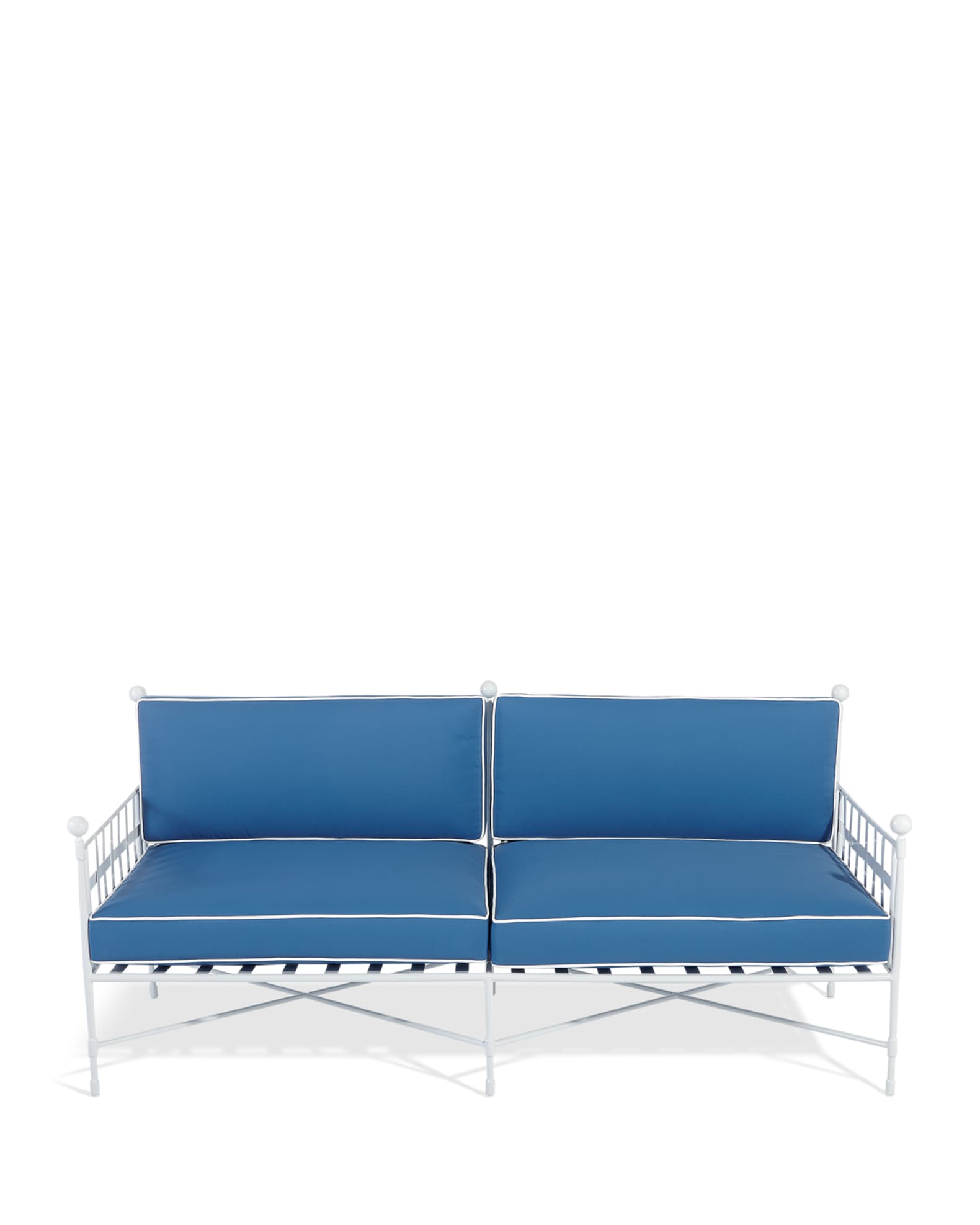 Neiman Marcus Avery Sofa, White/Blue | Neiman Marcus