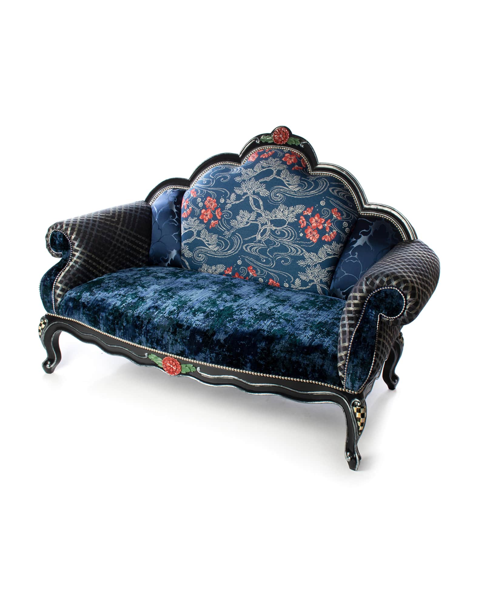 MacKenzie-Childs Bluetopia Settee | Neiman Marcus