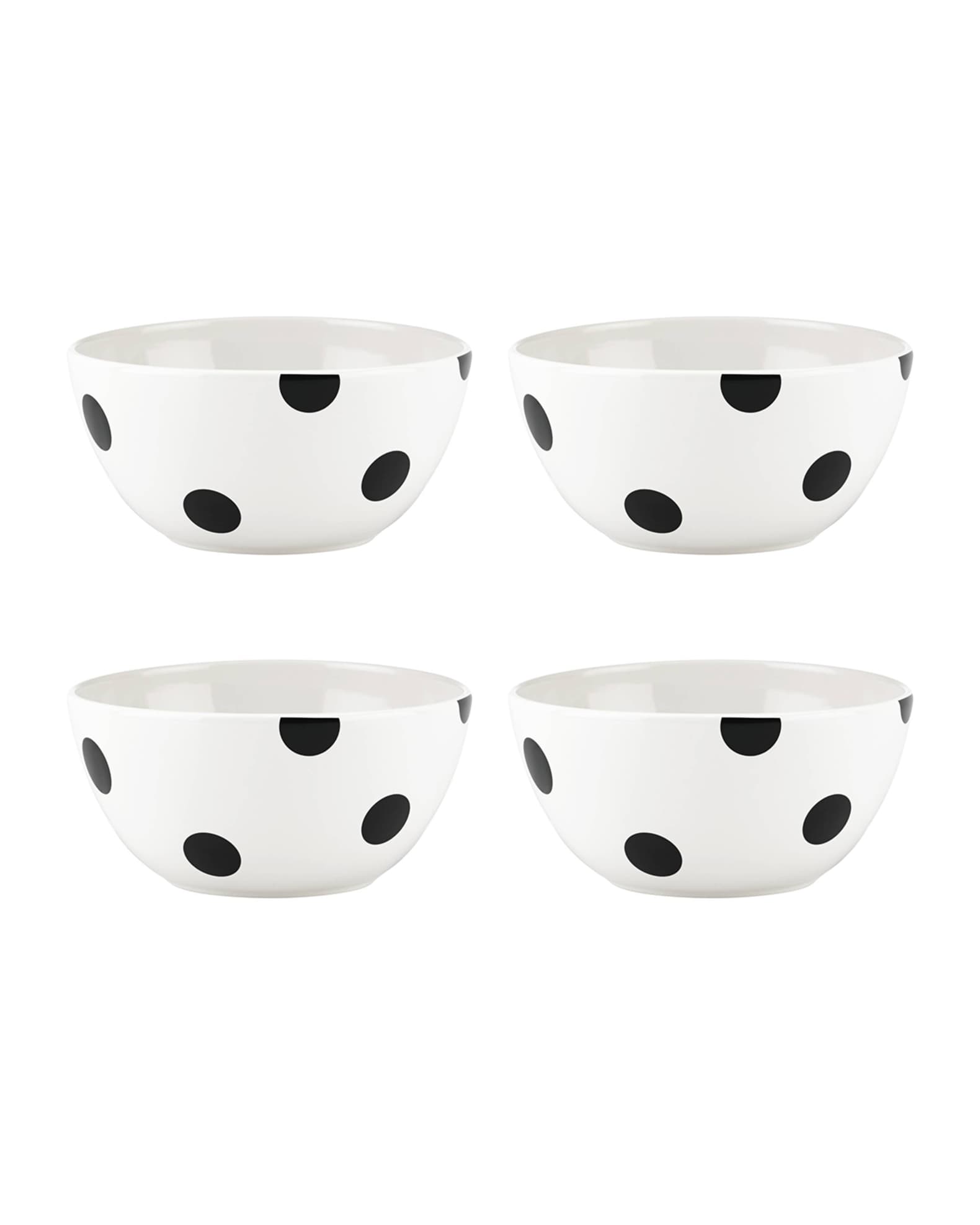 kate spade new york deco dot black appetizer bowls, set of four ...