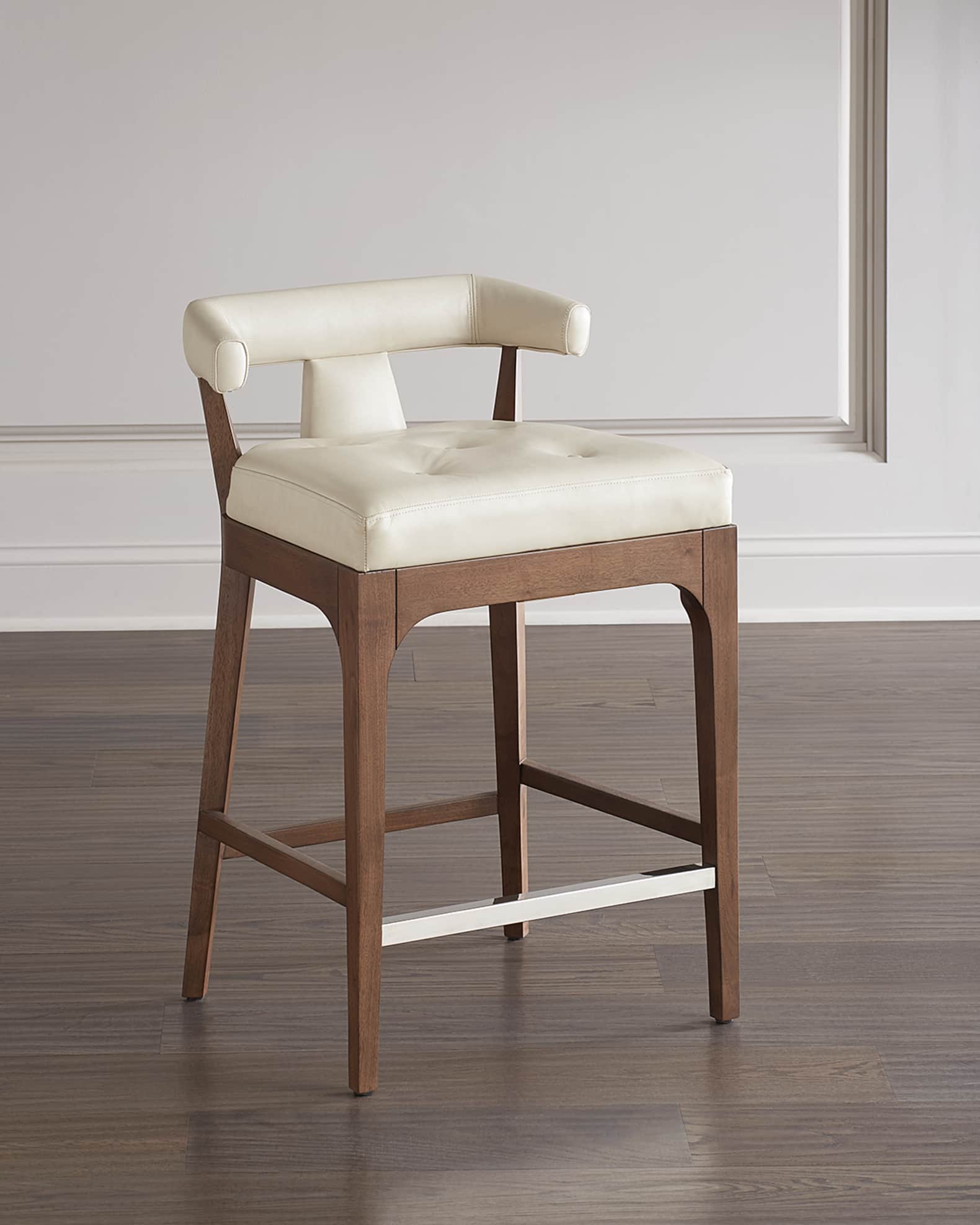 Global Views Moderno Leather Counter Stool, 25" | Neiman Marcus