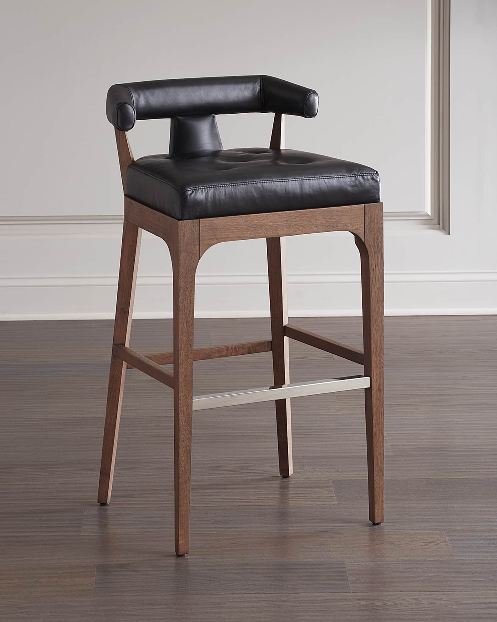 Global Views Moderno Leather Bar Stool, 31" | Neiman Marcus