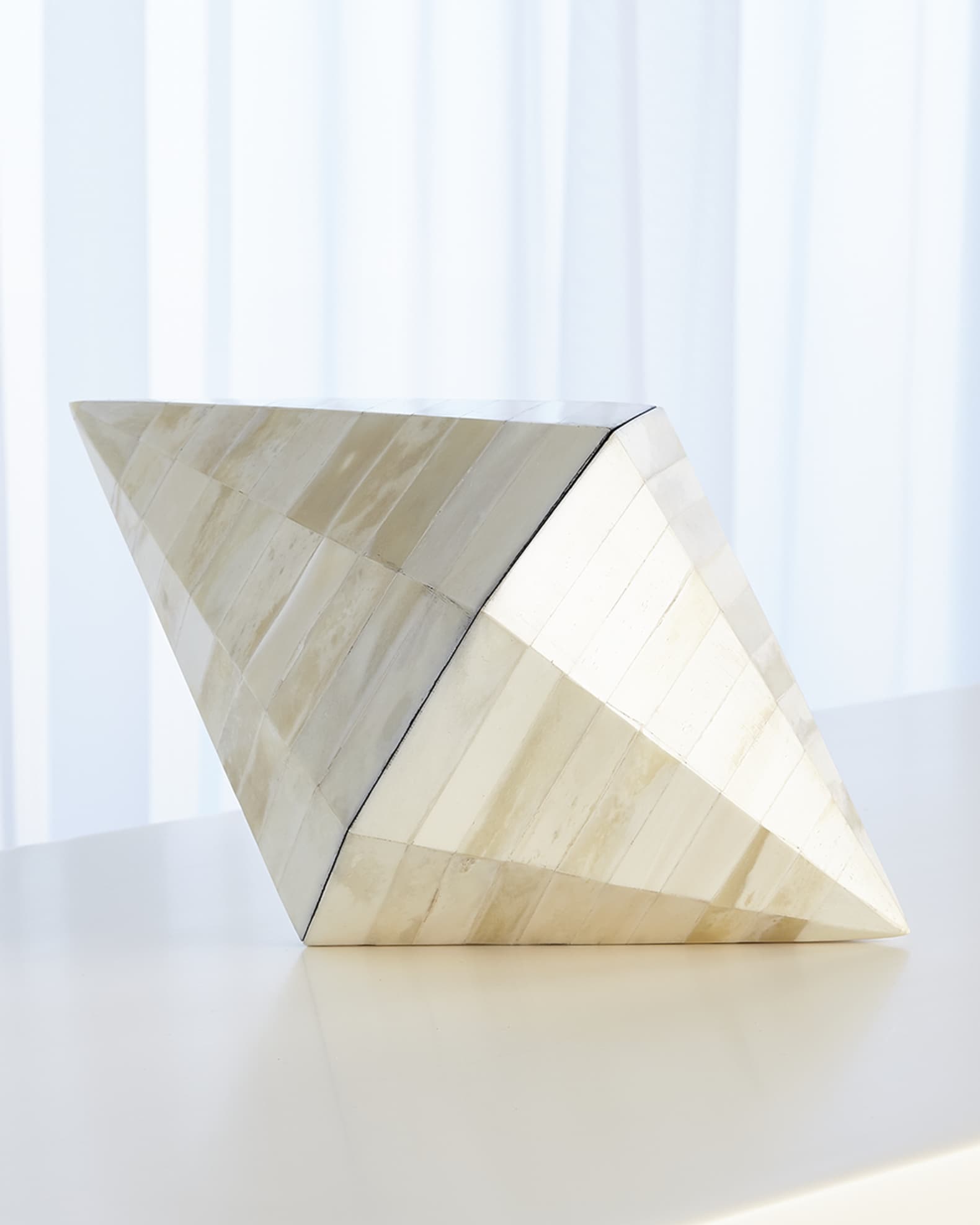Global Views Triangle Cone White Bone Box | Neiman Marcus