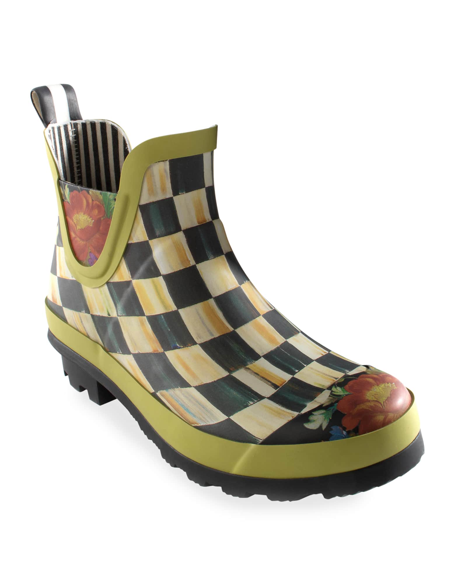 MacKenzie-Childs Courtly Check Chelsea Boots, Size 6 | Neiman Marcus