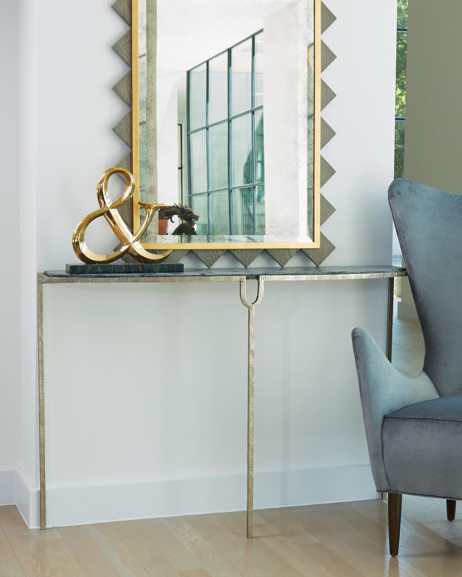 William D. Scott for Global Views Silver Curve Console | Neiman Marcus